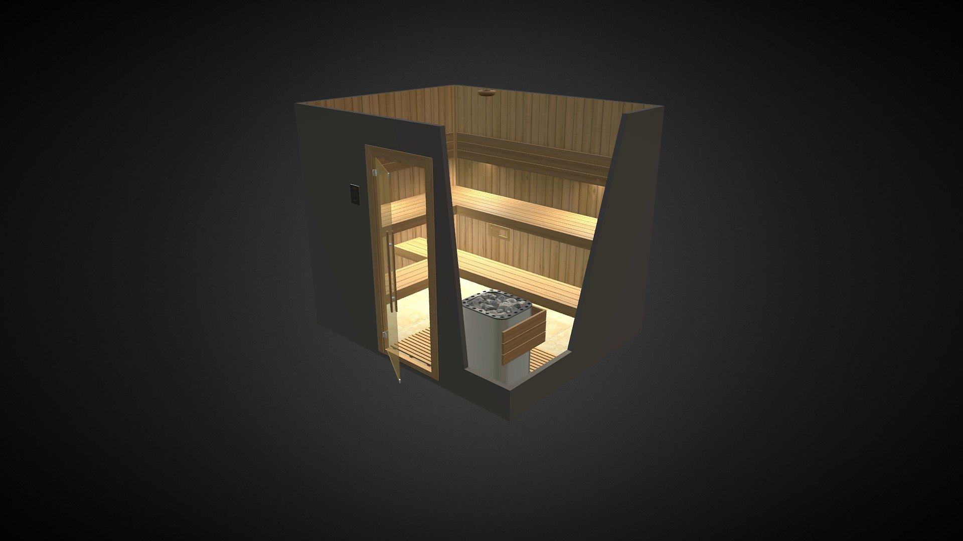sauna (project 3) - 3D model by raininc [5915364] - Sketchfab