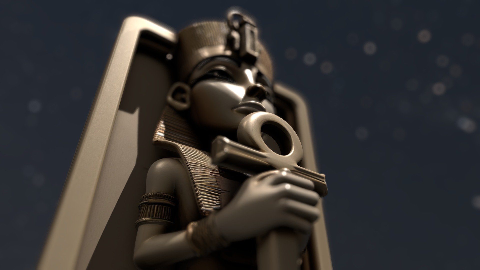 Egyptian Pendant – Pharaoh Holding an Ankh - Download Free 3D model by ...