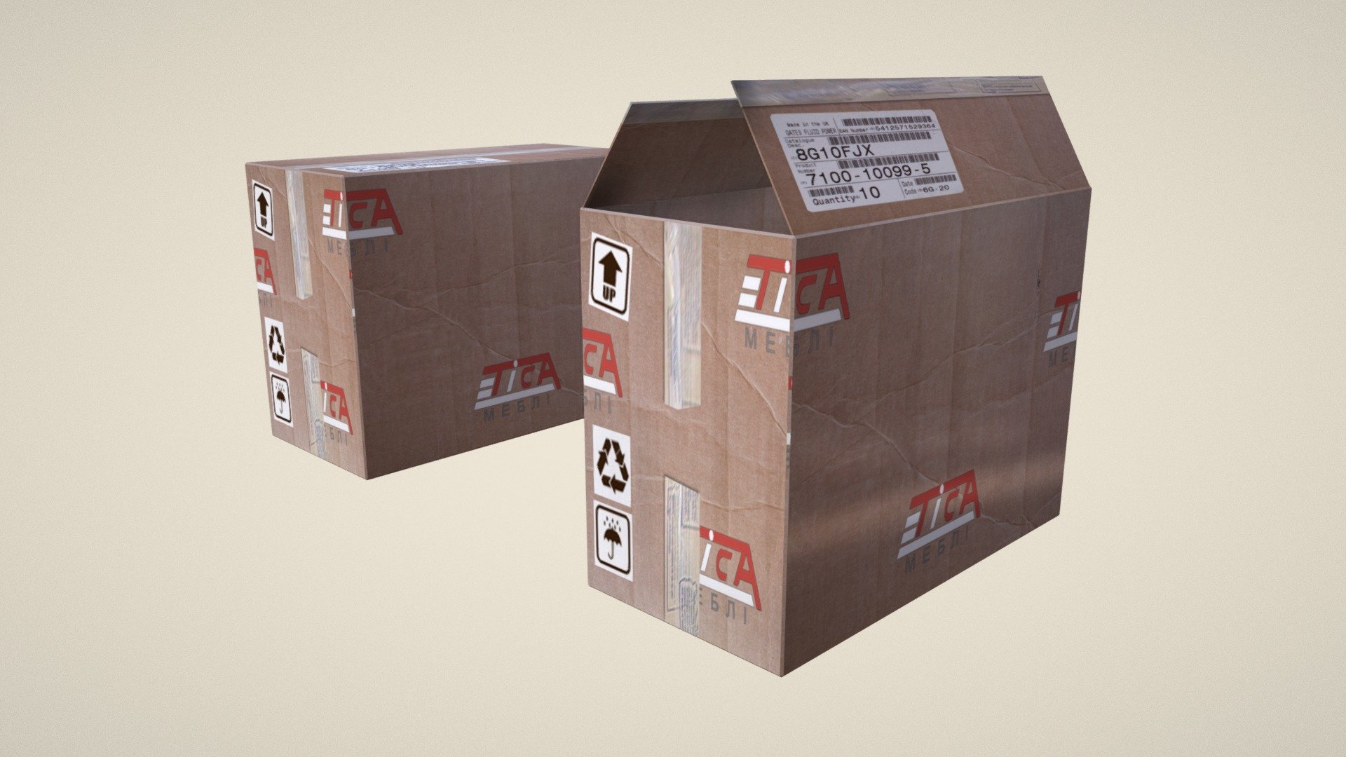 Packing carton box (картонная коробка) - Buy Royalty Free 3D model by ...