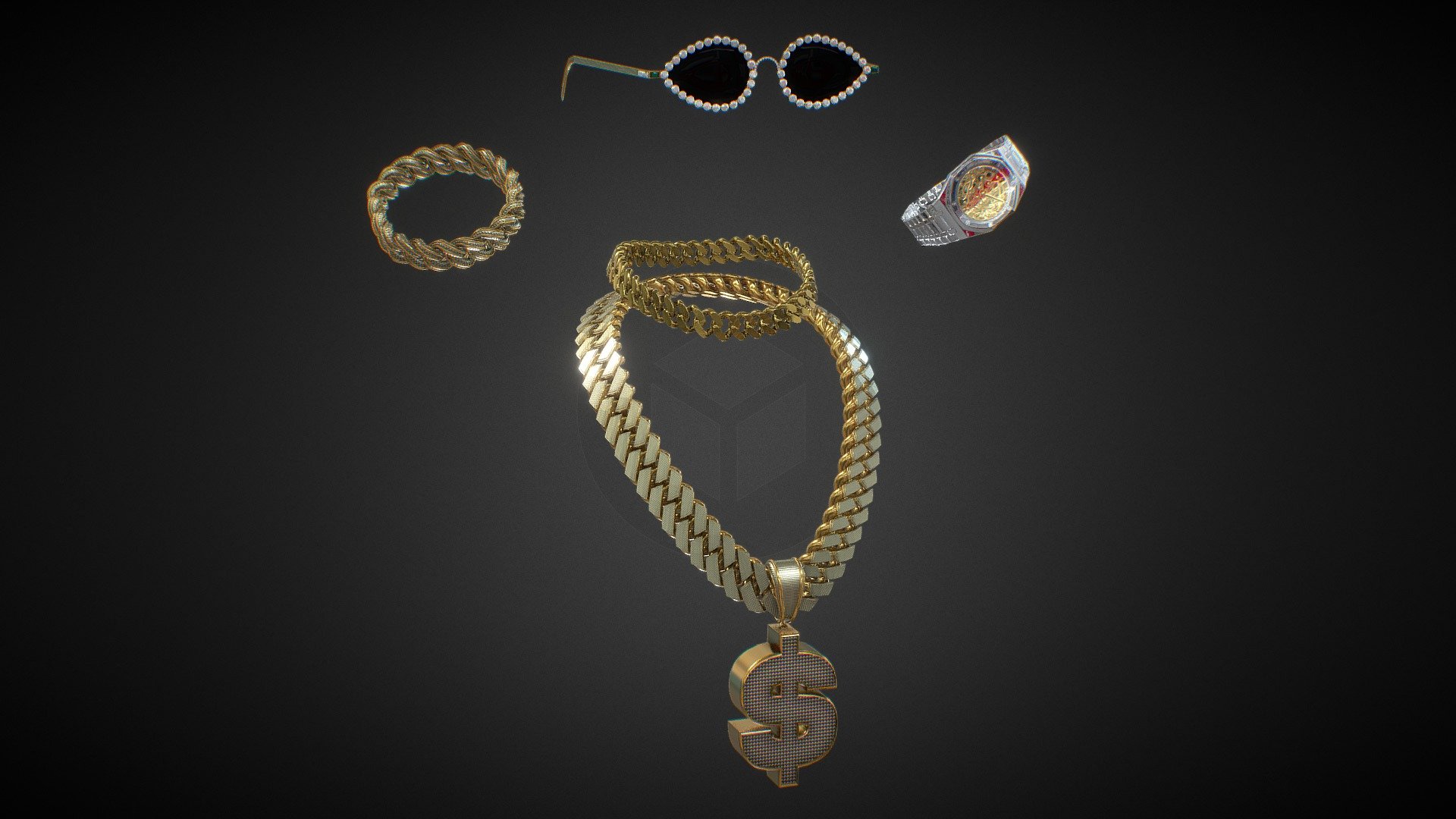 Jewelry Bundle 5 - Buy Royalty Free 3D model by Tiko (@tikoavp ...