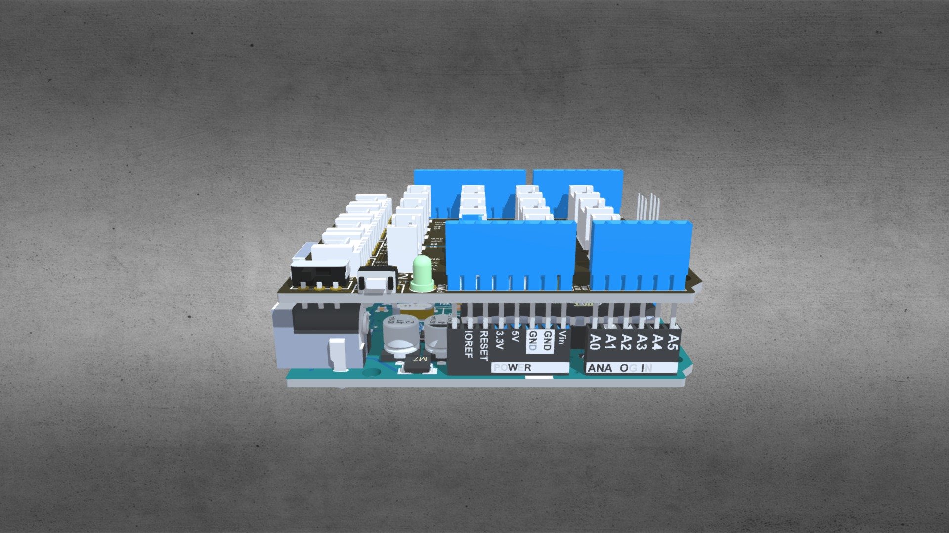 Arduino UNO + Shield Grove - Buy Royalty Free 3D model by Sitetechno.fr ...