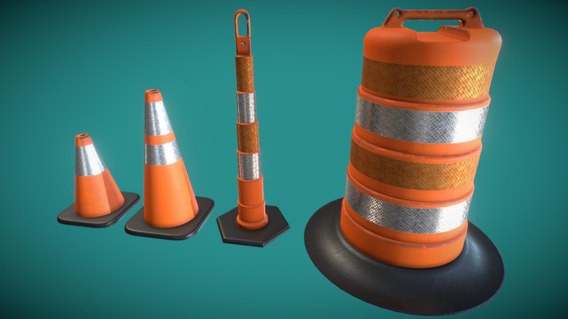Traffic Cone Collection - Buy Royalty Free 3D model by SlyEye (@TomAce ...