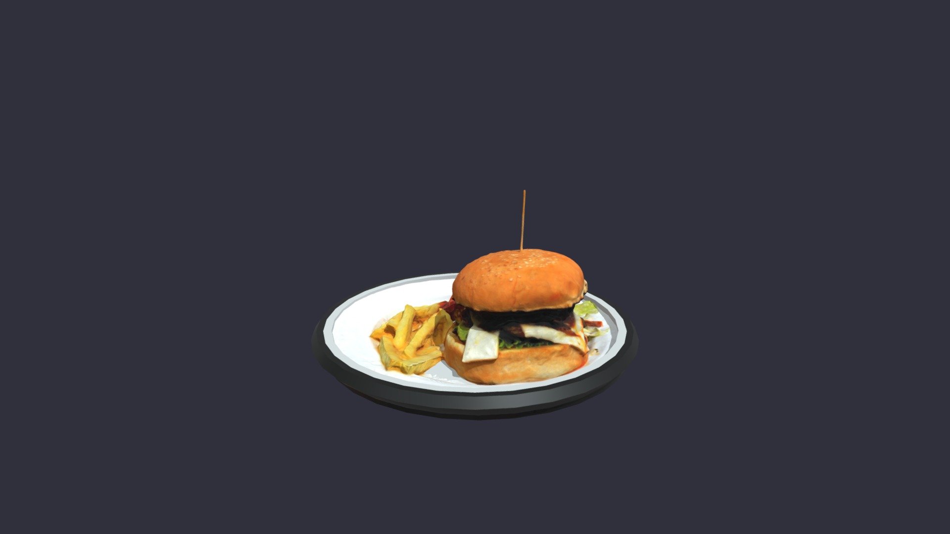 Burger With Tooth Pick - Download Free 3D model by akshaycoc100 ...