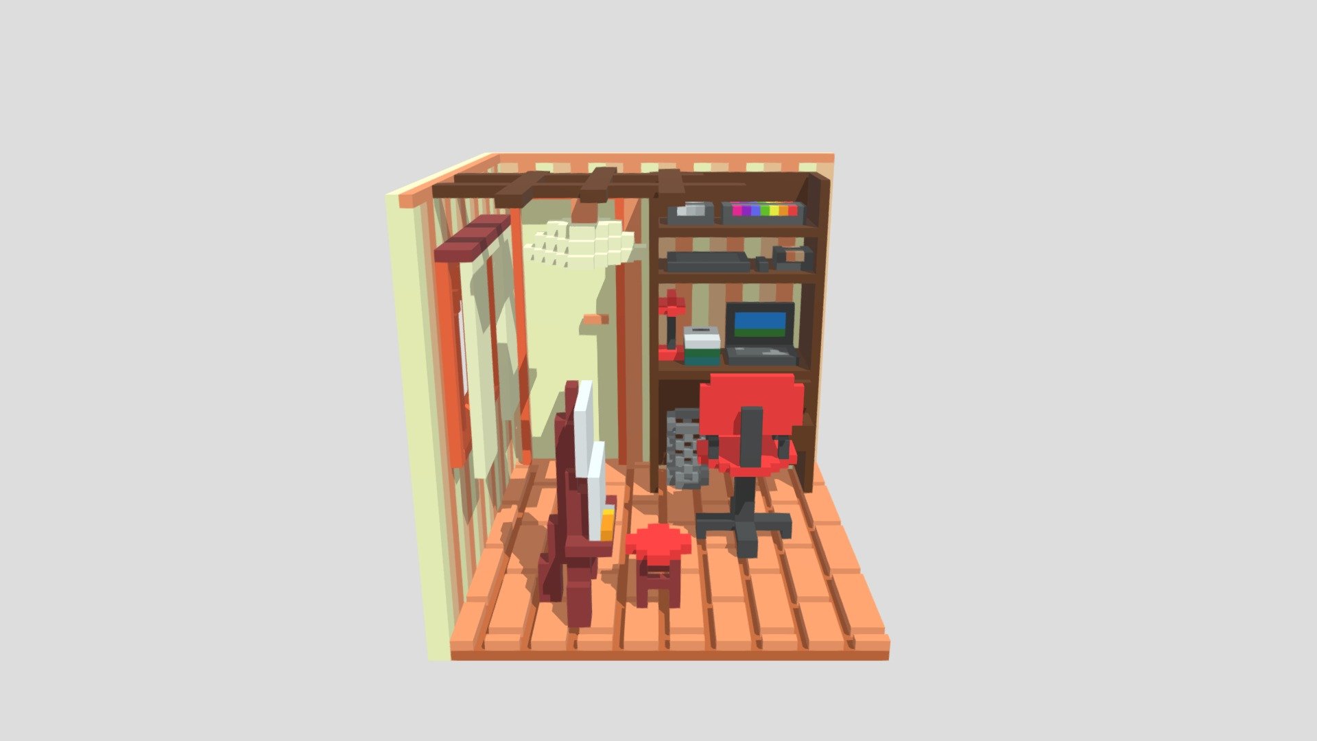 Isometric Voxel Painting Room - Download Free 3D model by ...