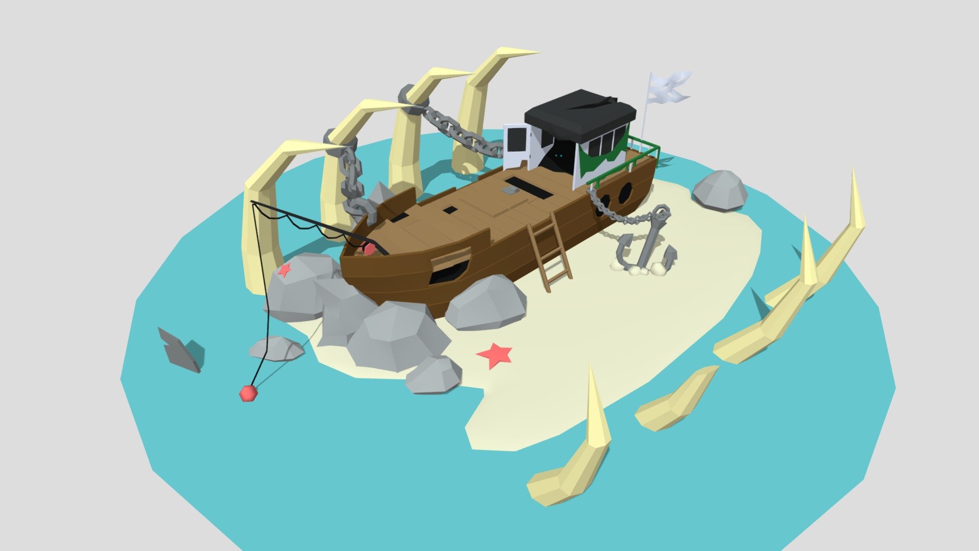 Spooky Boat - 3D model by camerontempesthay [5958bb2] - Sketchfab