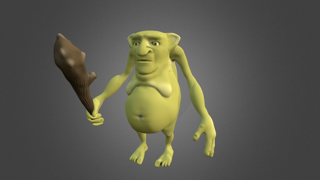 Troll with stick - 3D model by Ferran Duran (@ferranduran) [59592d0 ...