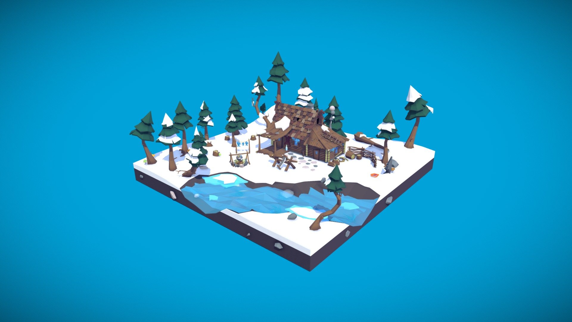 Stylized Log House - Download Free 3D model by Skodvirr [595bc26 ...
