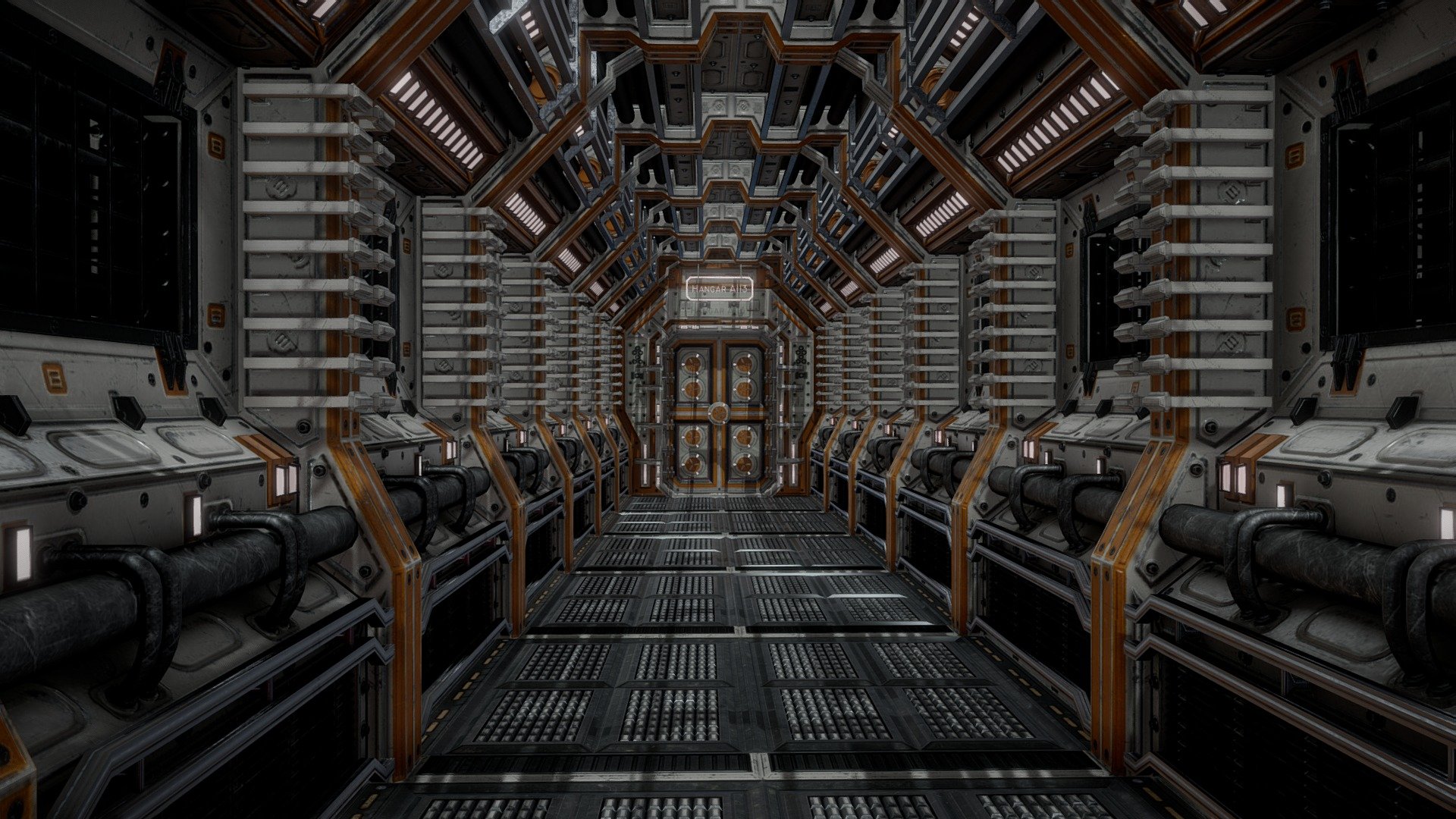 sci-fi_corridor - 3D model by convrseai [595d001] - Sketchfab
