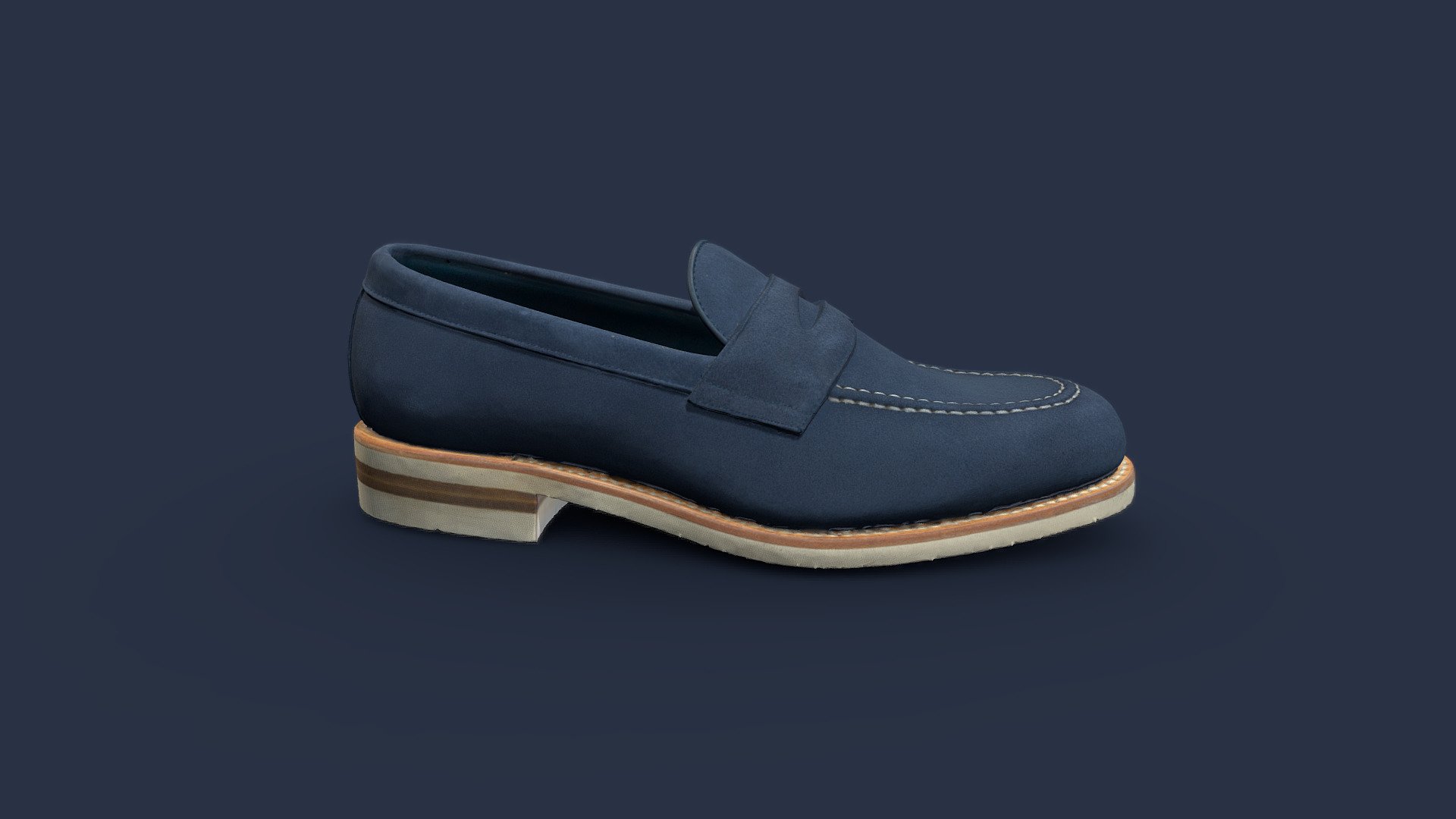 Berwick Loafer Suede Blue - 3D model by affanaruci [59622ff] - Sketchfab