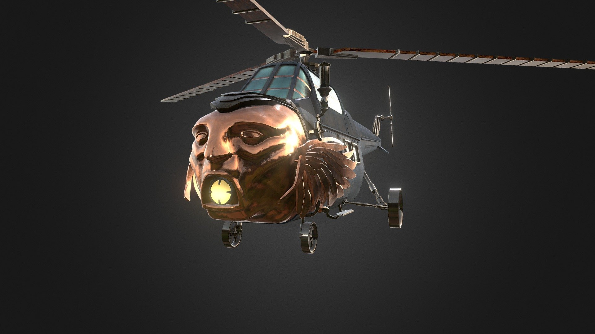 Steampunk Helicopter Sikorsky S-55 - 3D model by Semos [5967f03 ...