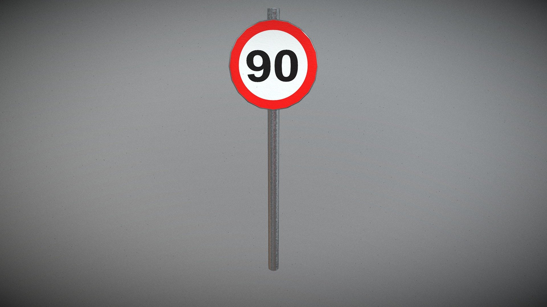Maximum speed 90 traffic sign - Download Free 3D model by Dudzy [596bb72] - Sketchfab