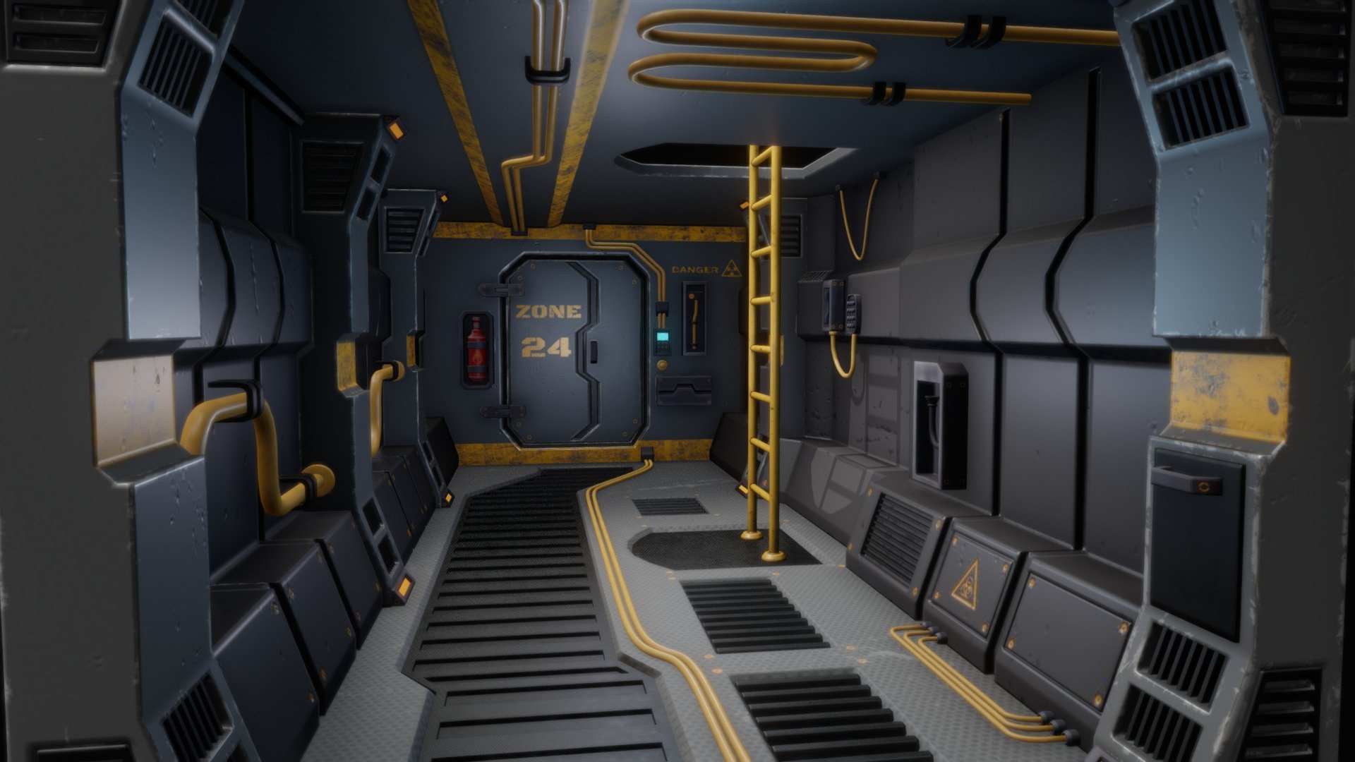 Sci-fi Corridor - 3D model by Growell [596ea25] - Sketchfab
