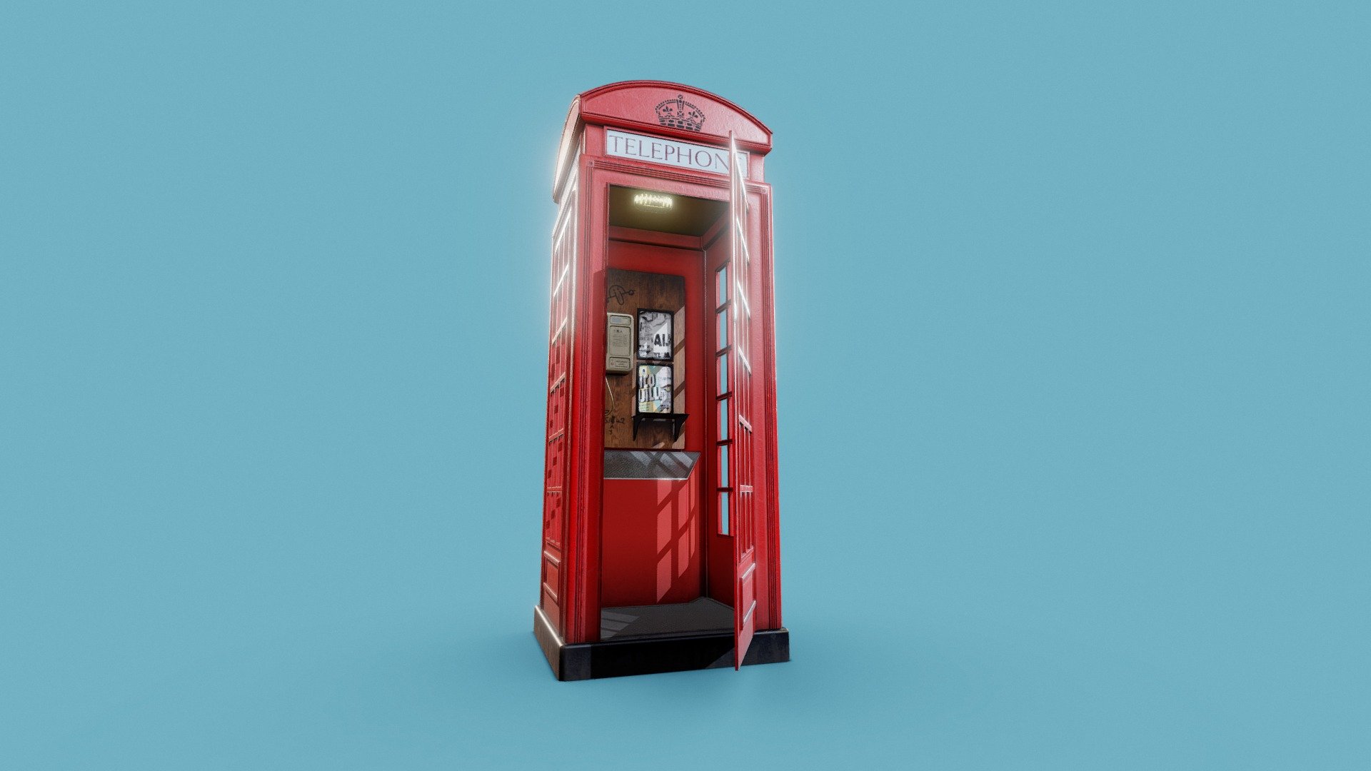 Telephone box - Buy Royalty Free 3D model by PBR3D [59736b0 ...