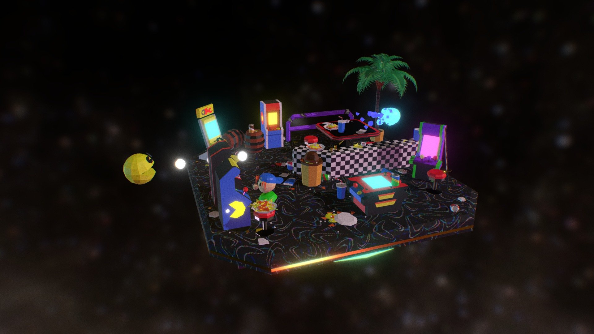 Low Poly Arcade - 3D model by Cyberebral [5975bf5] - Sketchfab
