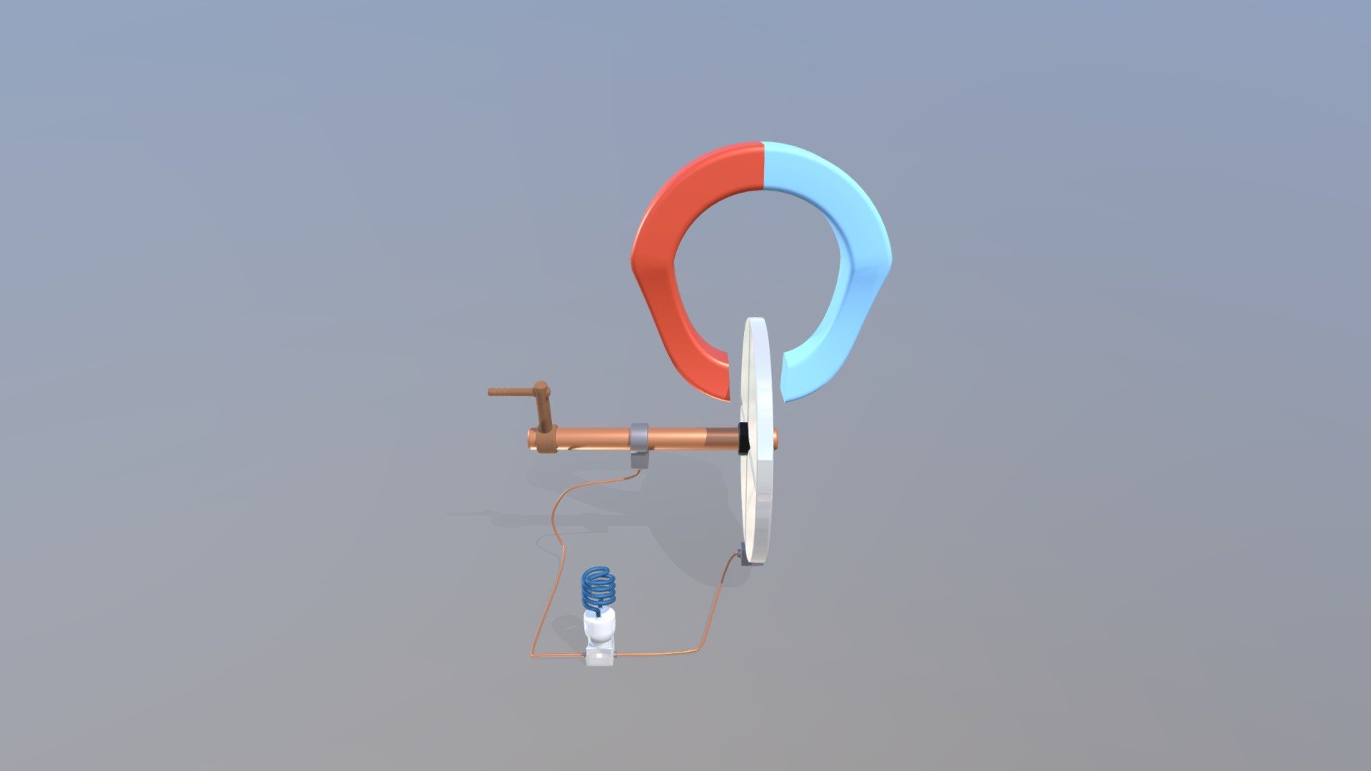 Φυσική Γ Γυμνασίου | Γεννήτρια Faraday - 3D model by iPedia [5980d78] - Sketchfab