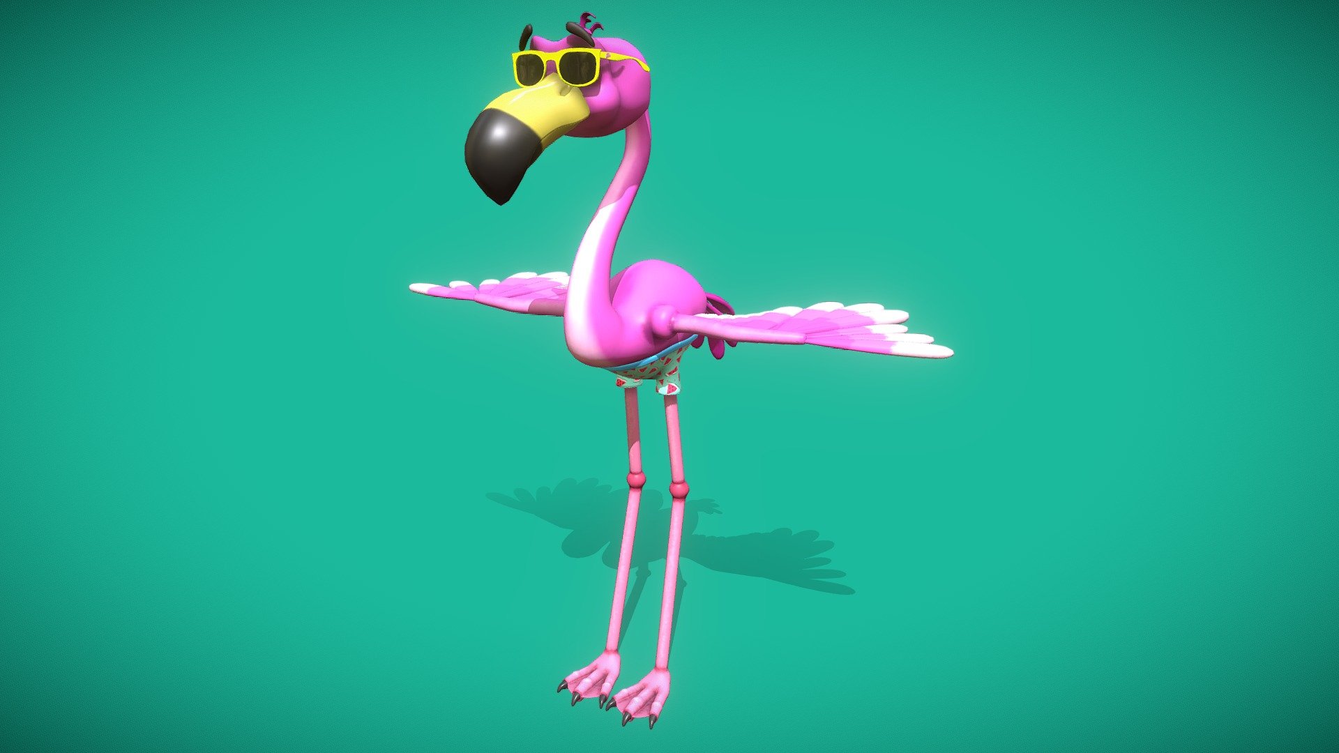 Summer Vacation Flamingo - 3D model by Jacob Monger (@jacobmonger ...
