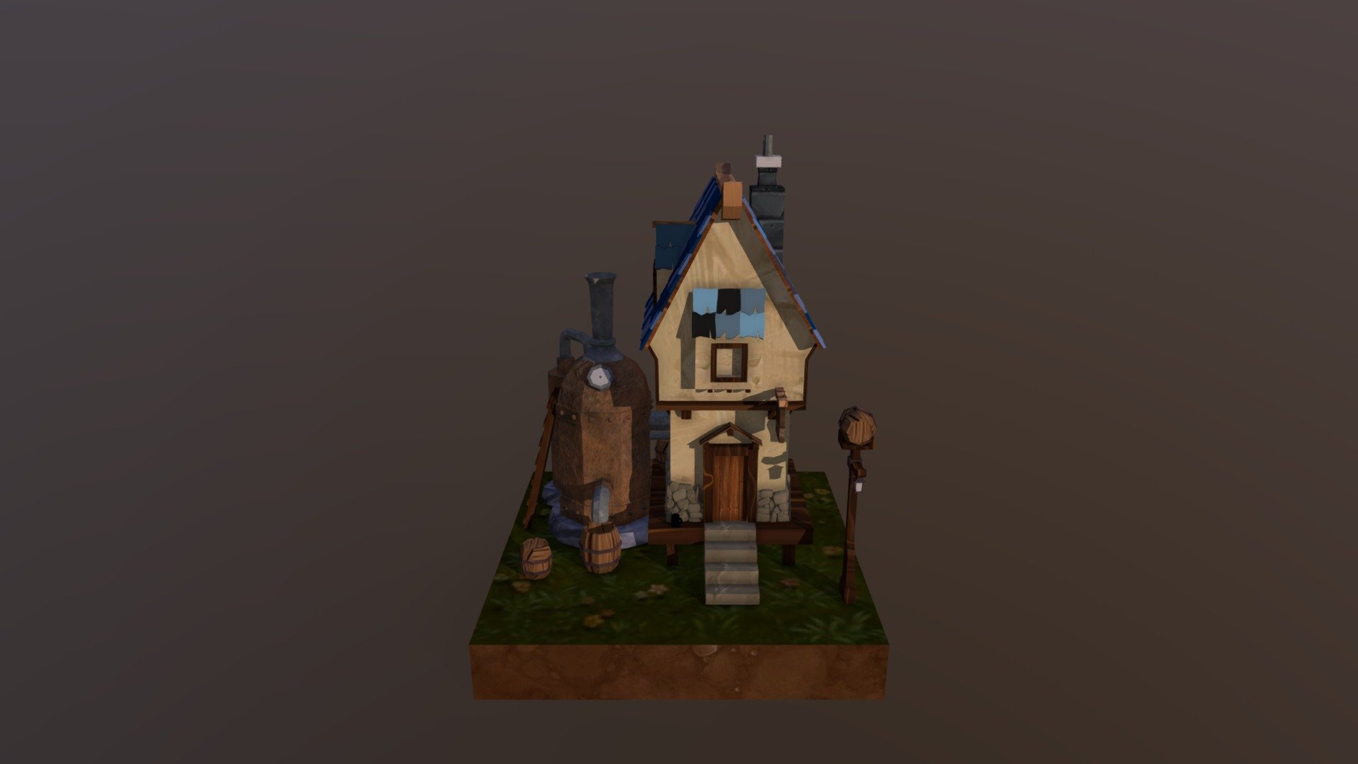 casita modelado - 3D model by Luisdecoco [598a36b] - Sketchfab