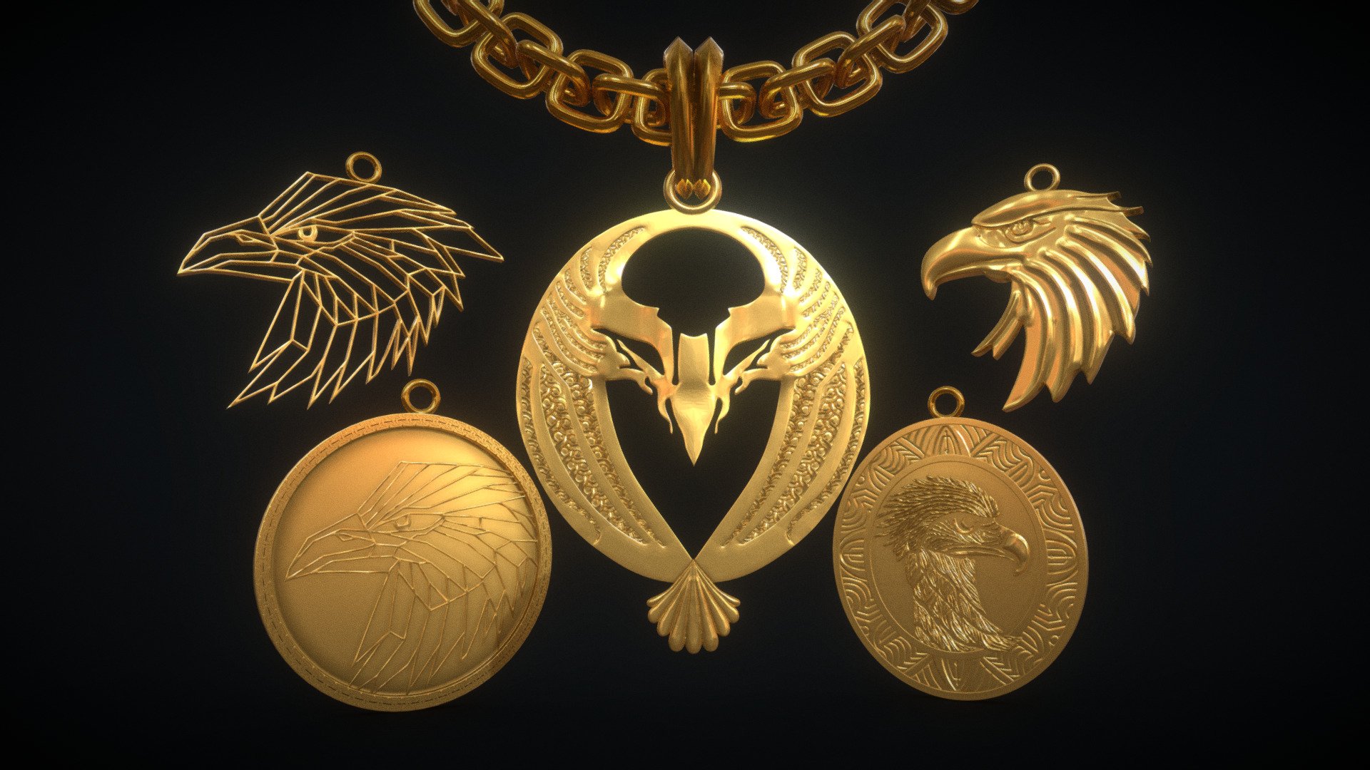 Eagle Pendants Collection - Buy Royalty Free 3D model by gustavosept ...