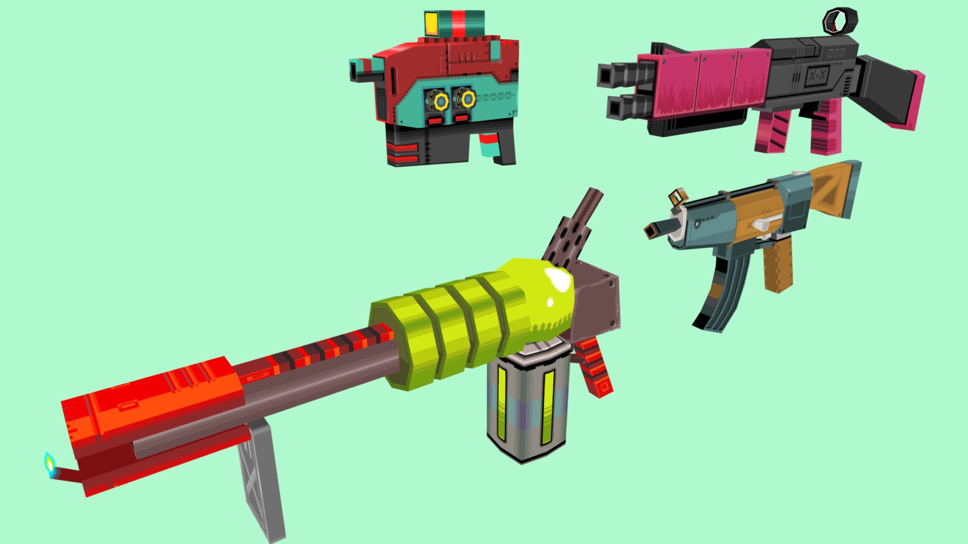 Silly Rifles - Download Free 3D model by zekeyspaceylizard [5991f38 ...