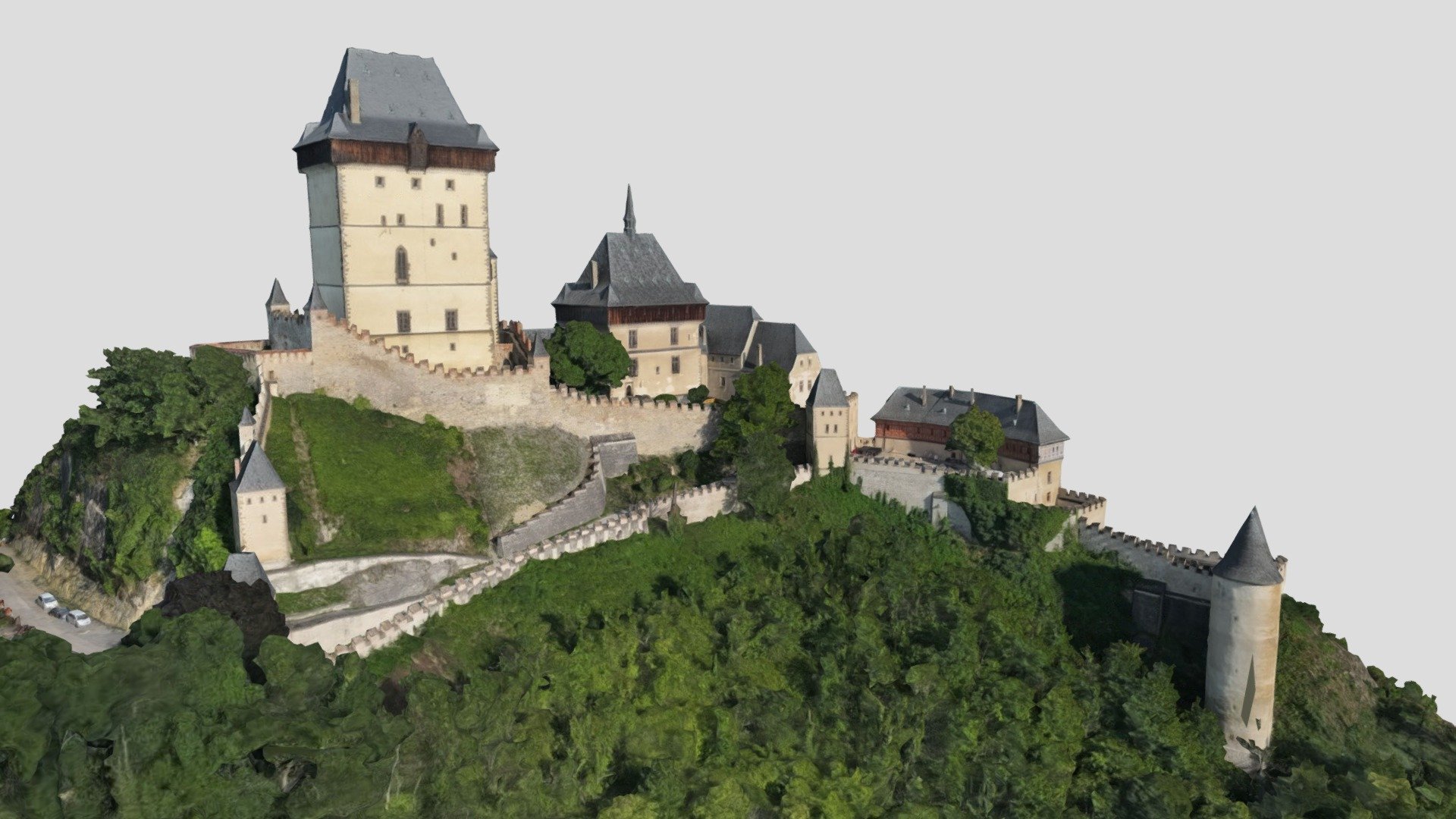 Hrad Karlštejn - 3D model by Artstew Aerial (@artstewaerial) [599305f ...