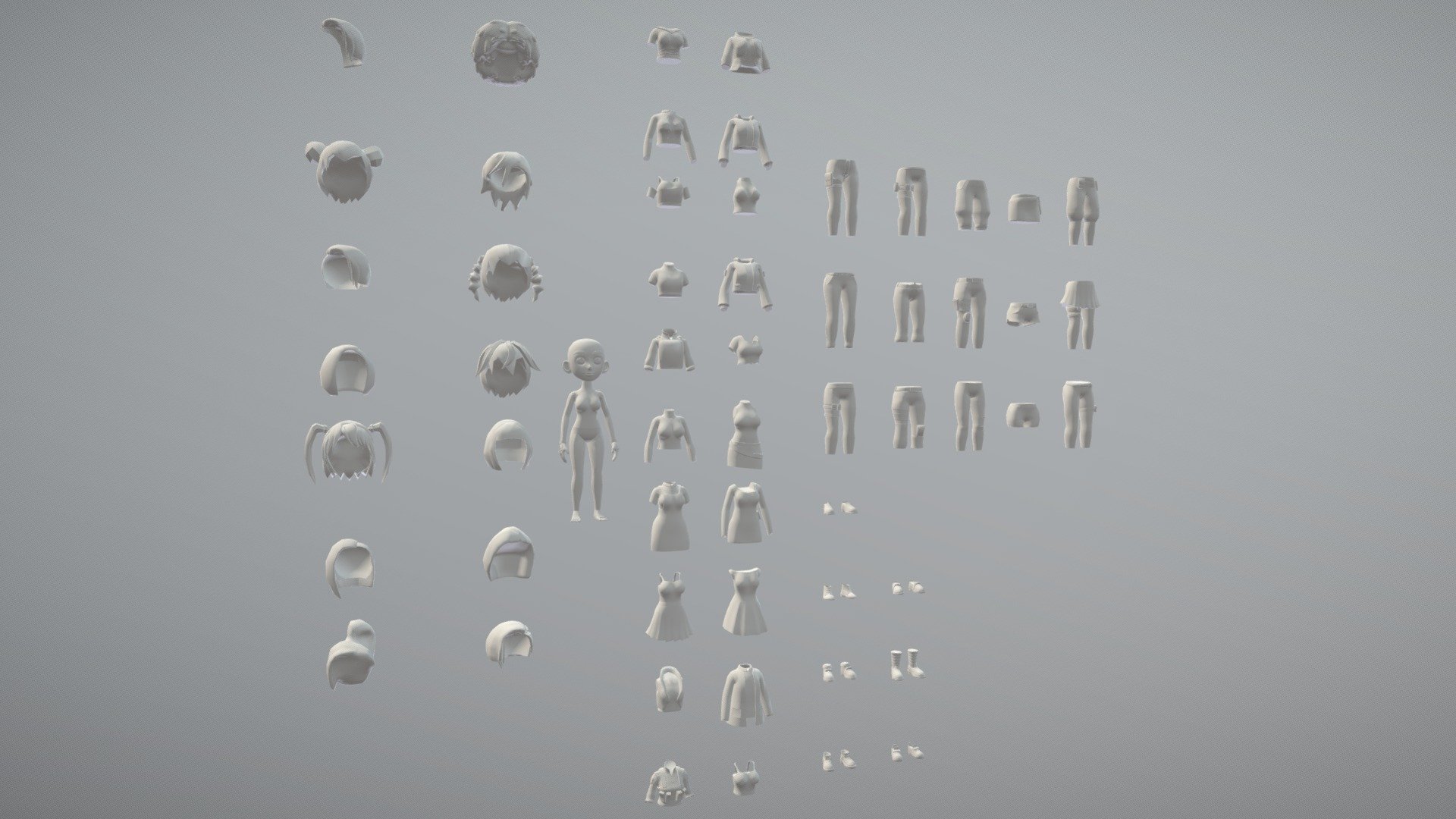 Stylized Fortnite Outfit & Hair Pack Female - Download Free 3D model by ...