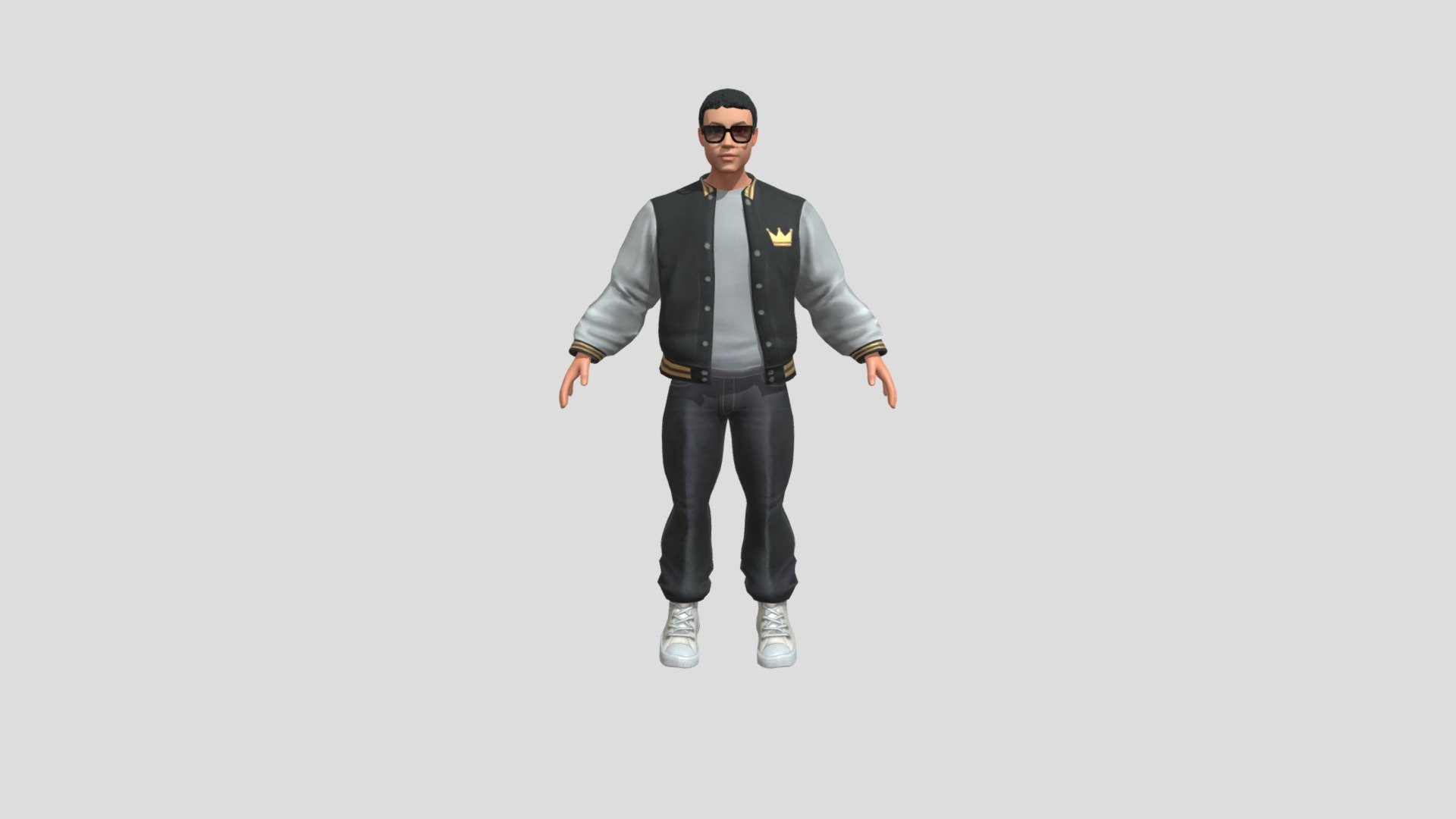 King Varsity Jacket & Black Jeans - 3D model by IzzulAdli [59944b5 ...