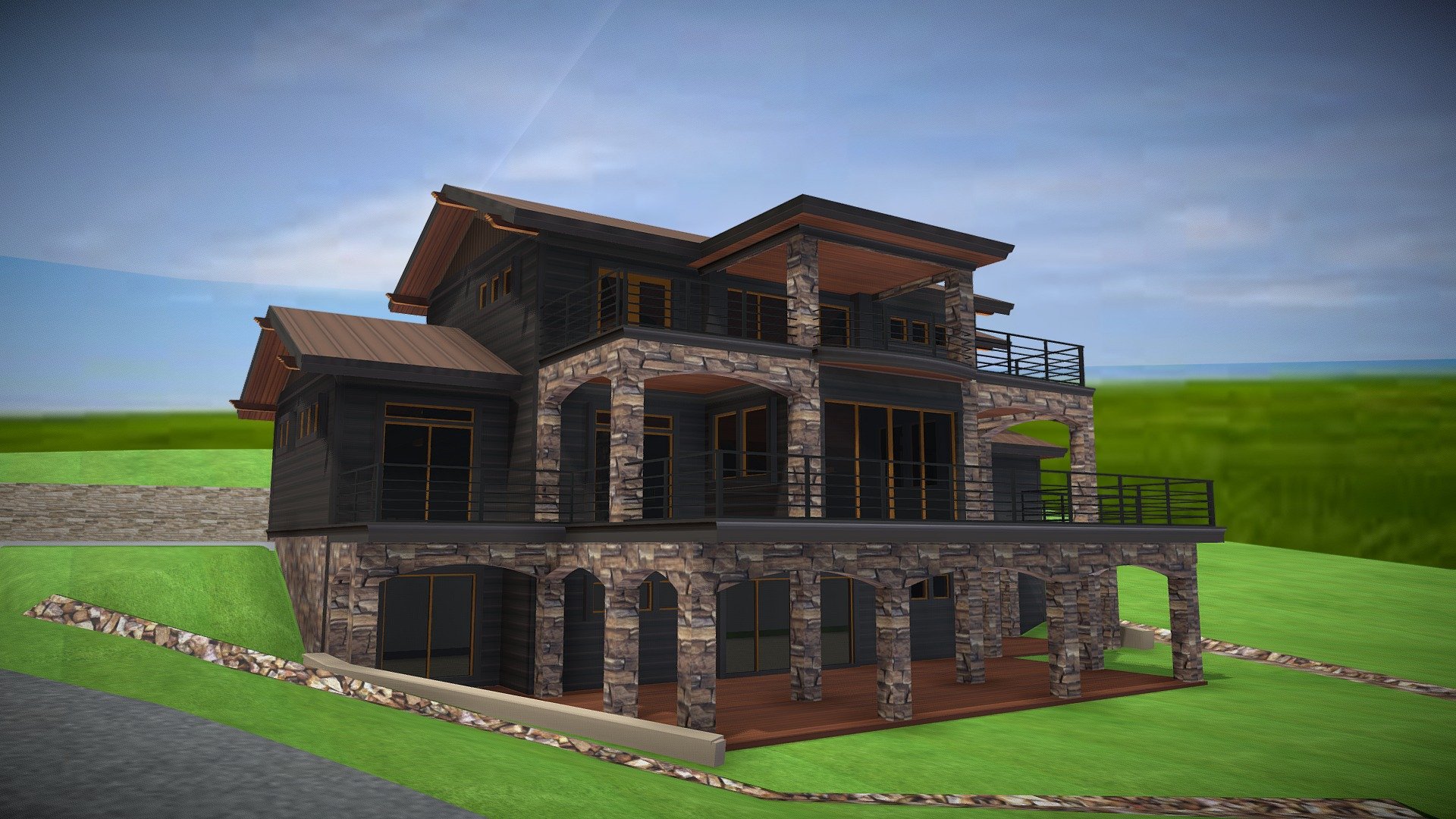 Sopeland 08 - 360 spin model of 3D house - 3D model by Render3DQuick ...