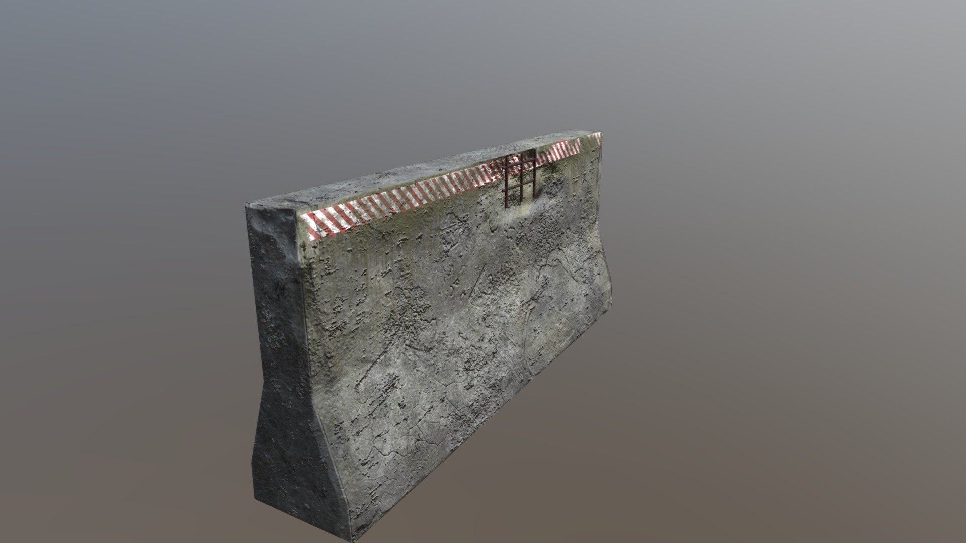 Damaged Concrete Barrier low poly for game - Download Free 3D model by ...