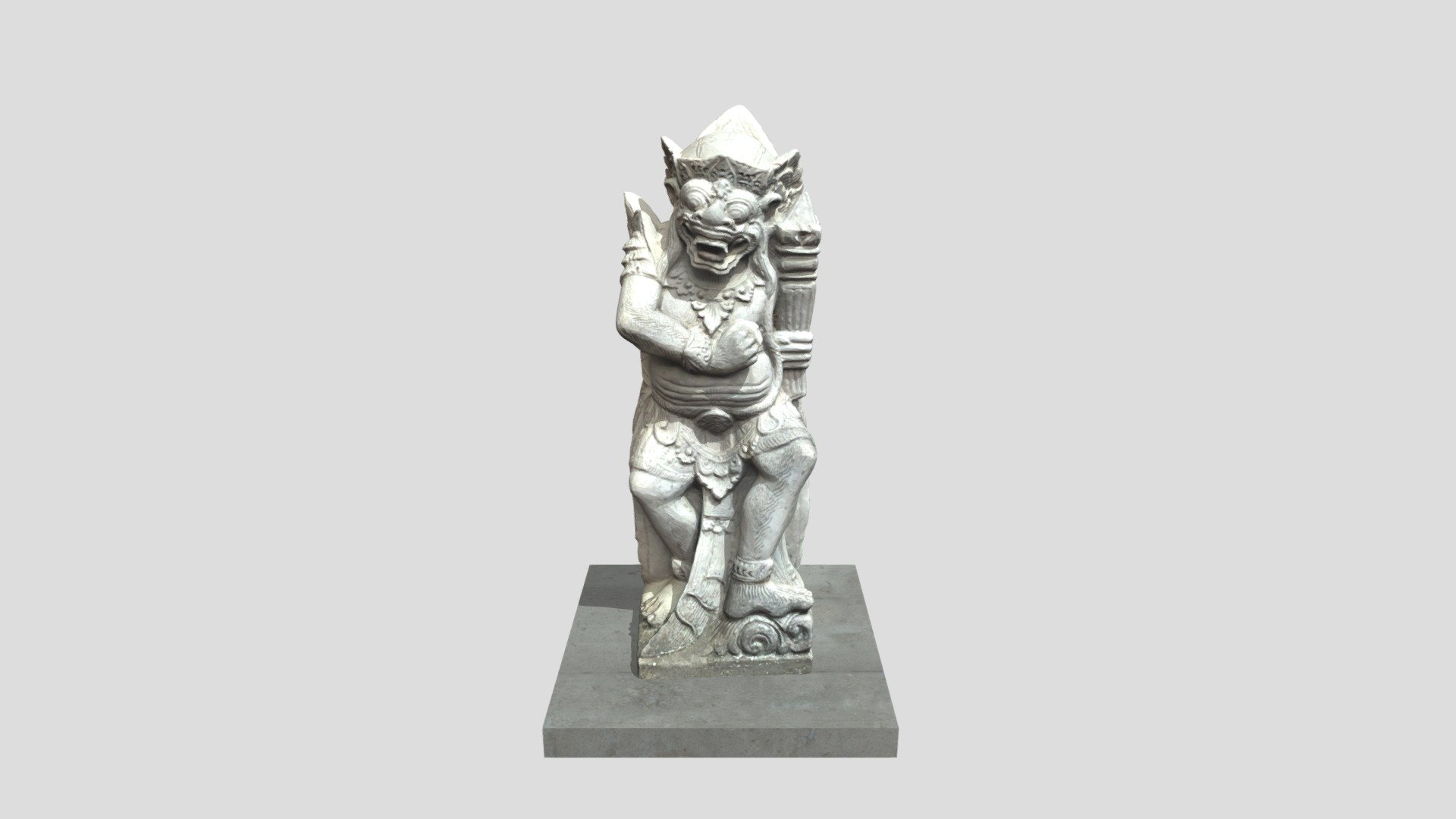 Patung Penjaga Bersenjata Gada Kiri - Download Free 3D model by Puri ...