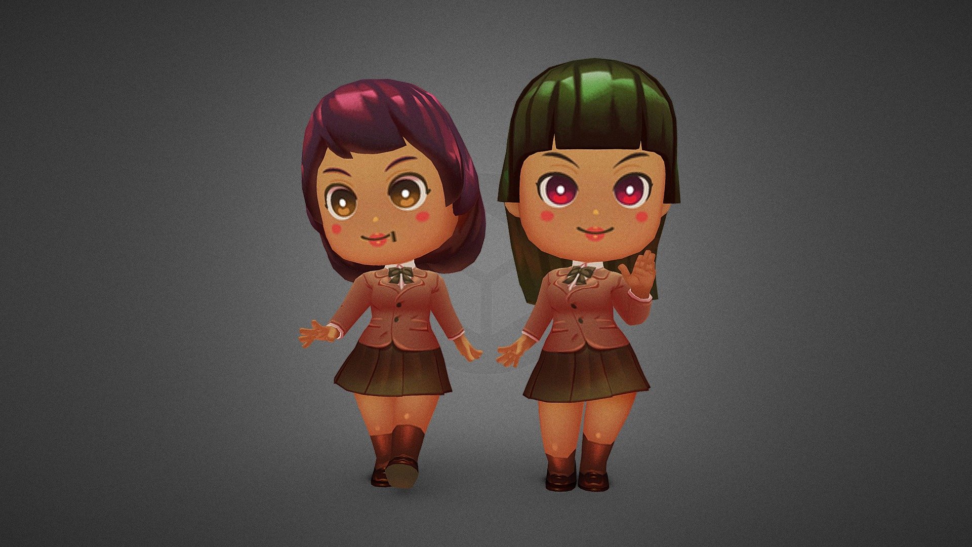 Anime Chibi: School Pack - Girls - Buy Royalty Free 3D model by Zogue ...
