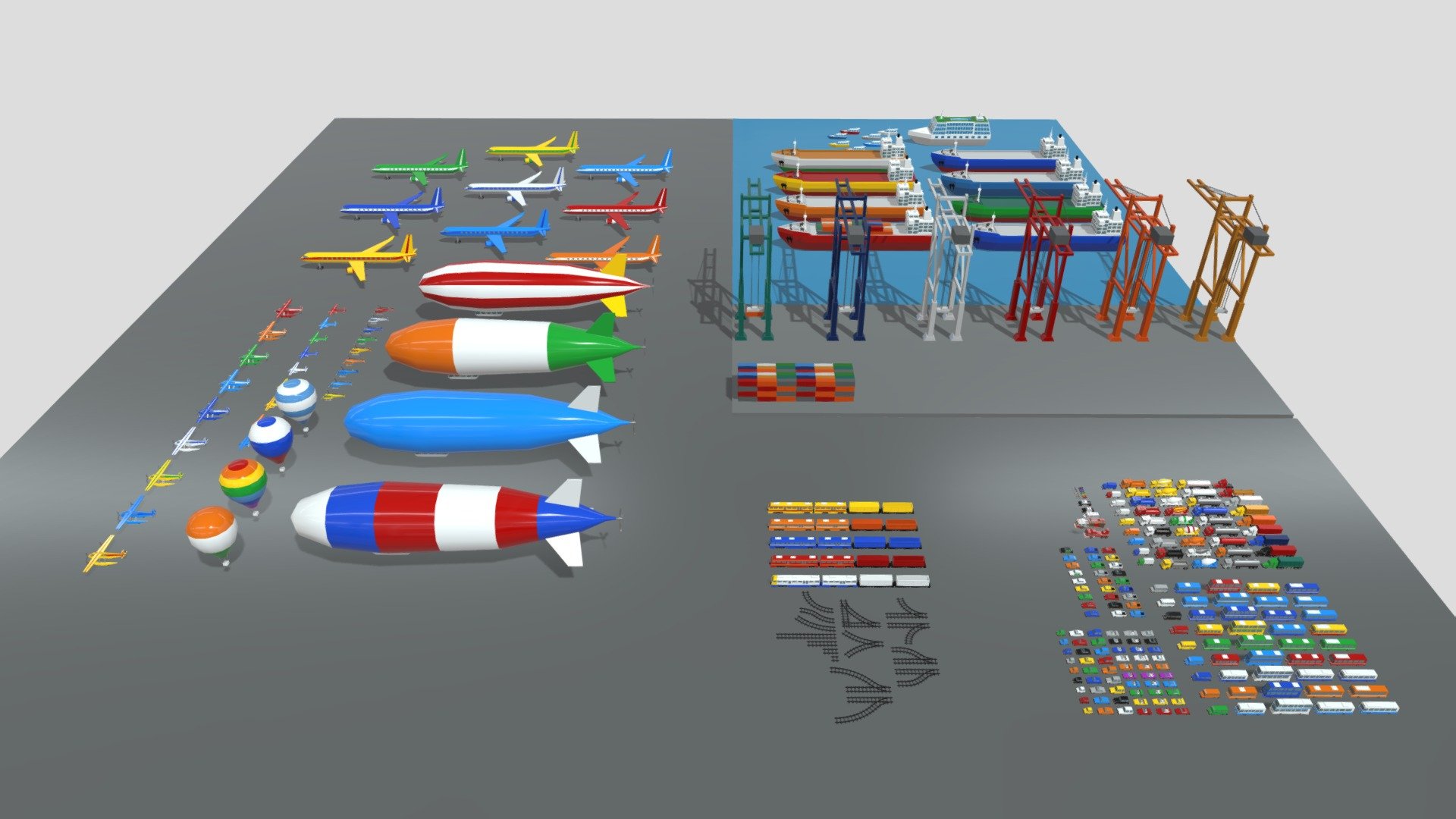 Vehicles Pack - Low Poly (300 Colors) - Buy Royalty Free 3D model by ...