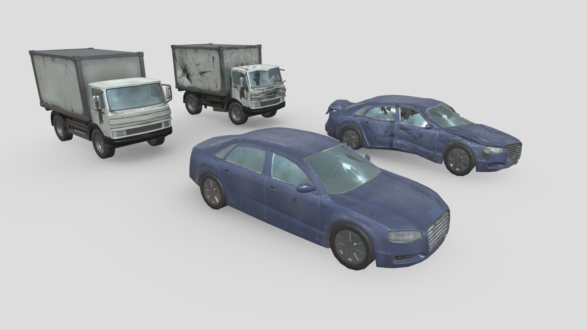 Dirty / Broken Car Set - 3D model by Dragriff (@draggle) [59a1069 ...