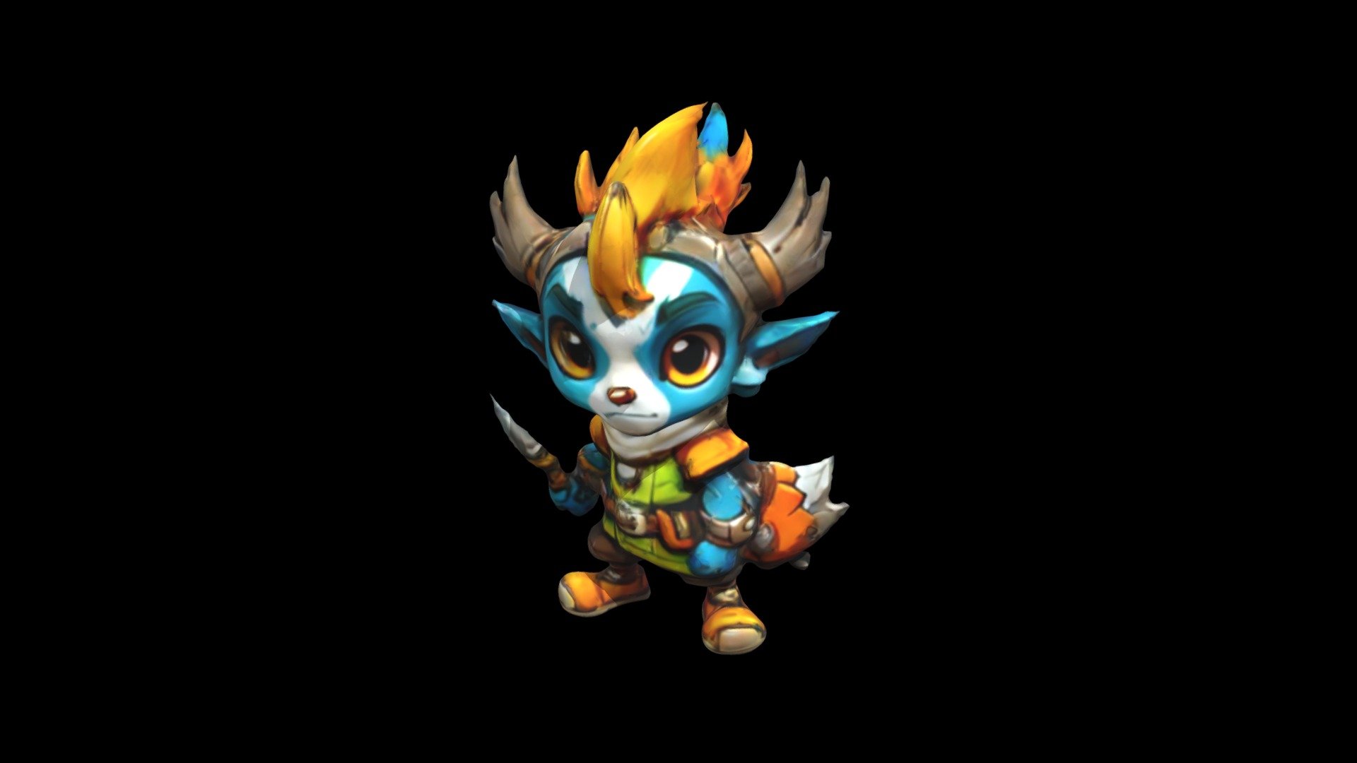 An illustrated character image with title "Warri - Download Free 3D ...