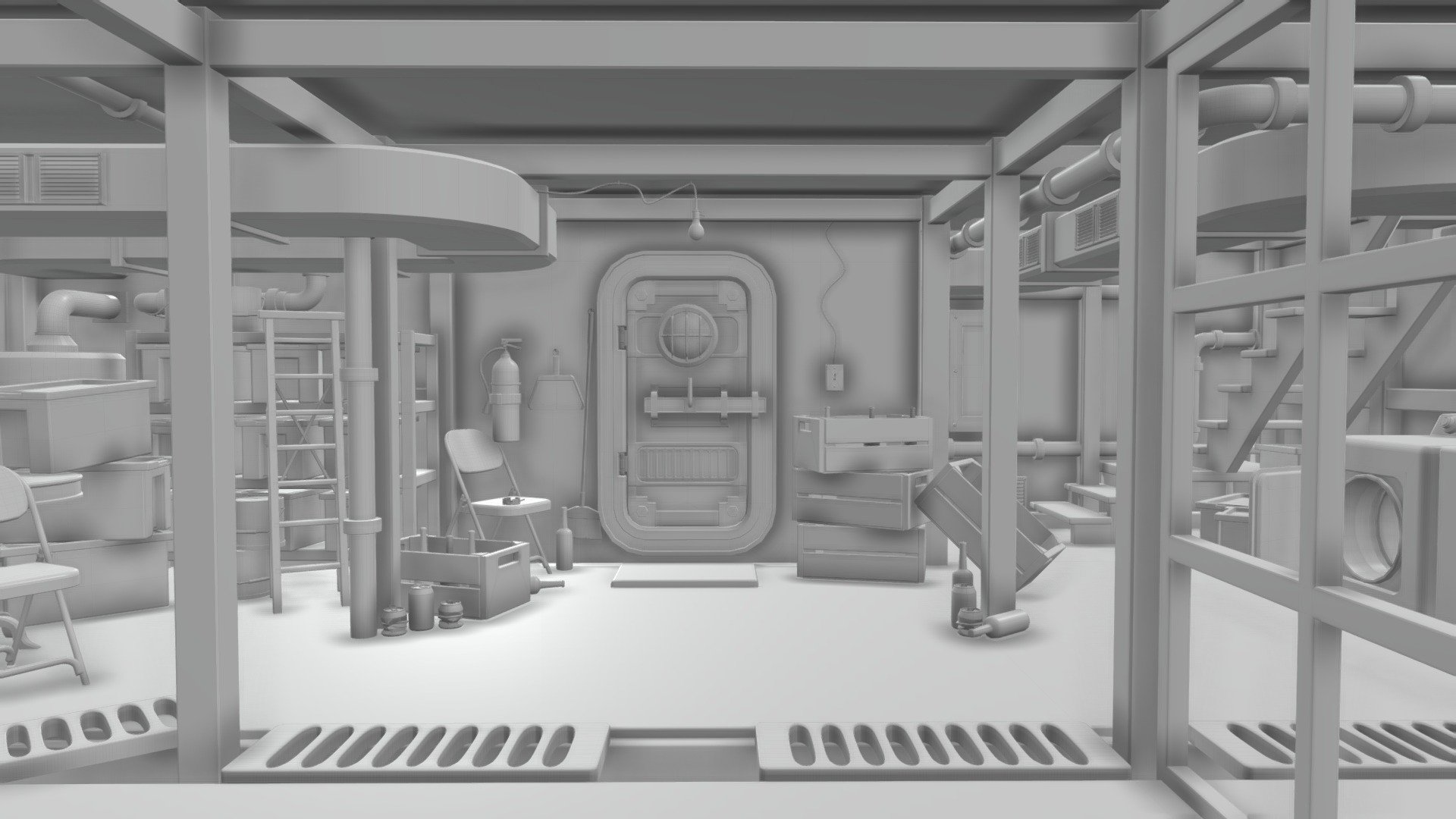 Basement Scene - Download Free 3D model by CurlyFryWhy [59af0c7 ...