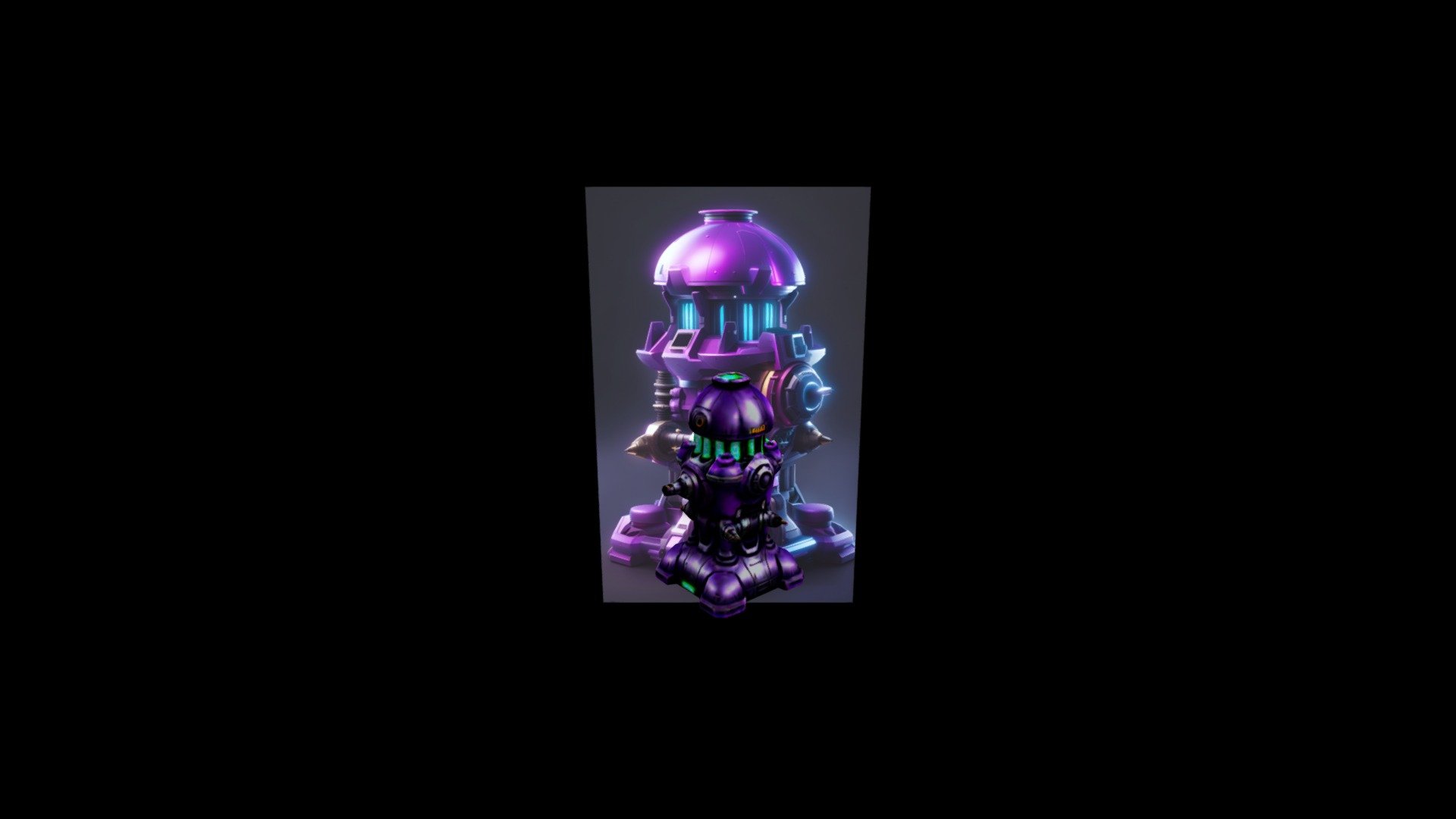 Purple Futuristic Robot Tower A purple robot - Download Free 3D model ...