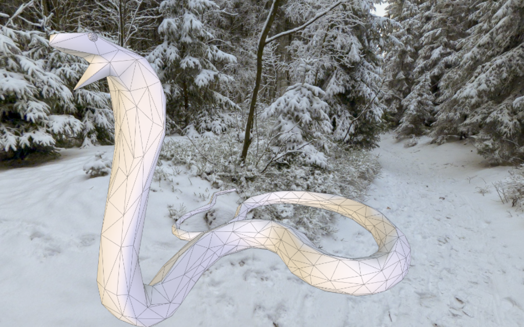 White Snake Snow - Low Poly - Wireframe - 3D model by jaketron [59b07ea ...