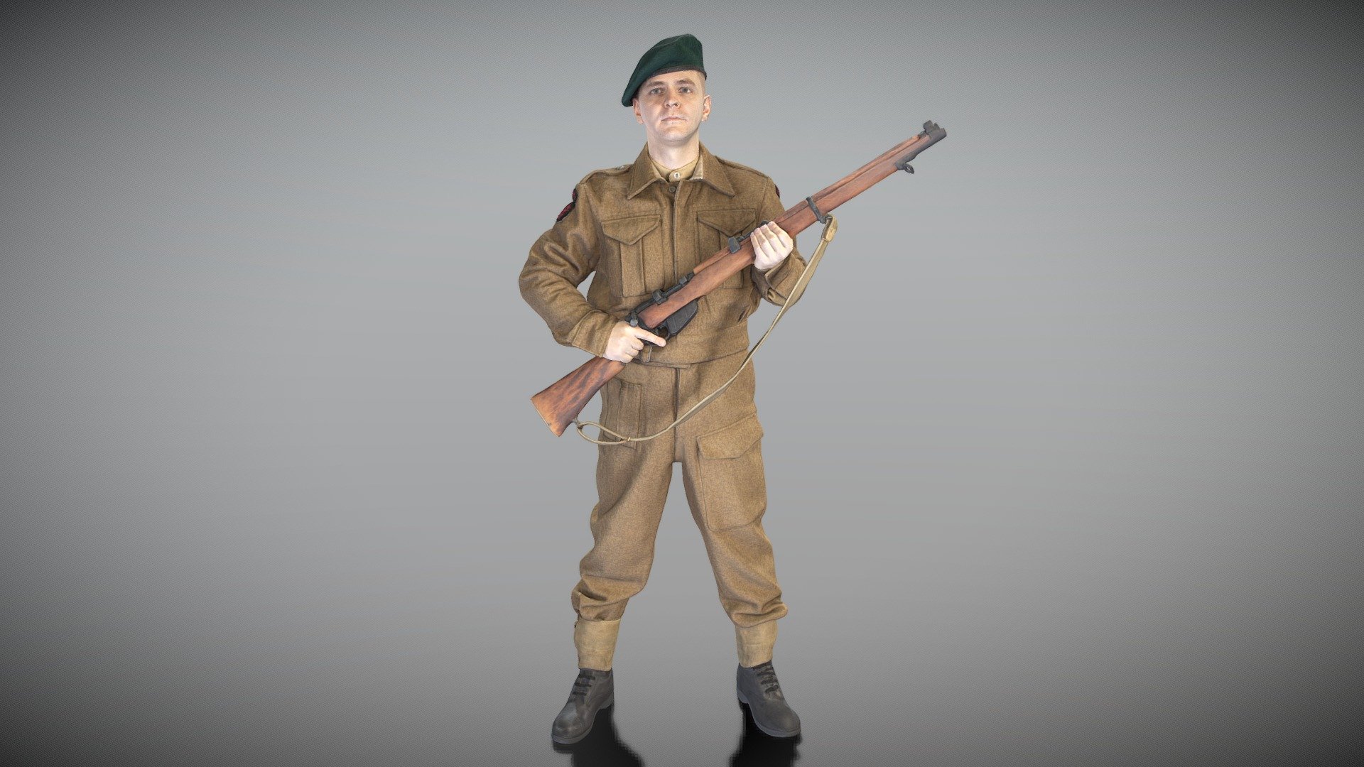 British commando with gun 282 - Buy Royalty Free 3D model by ...