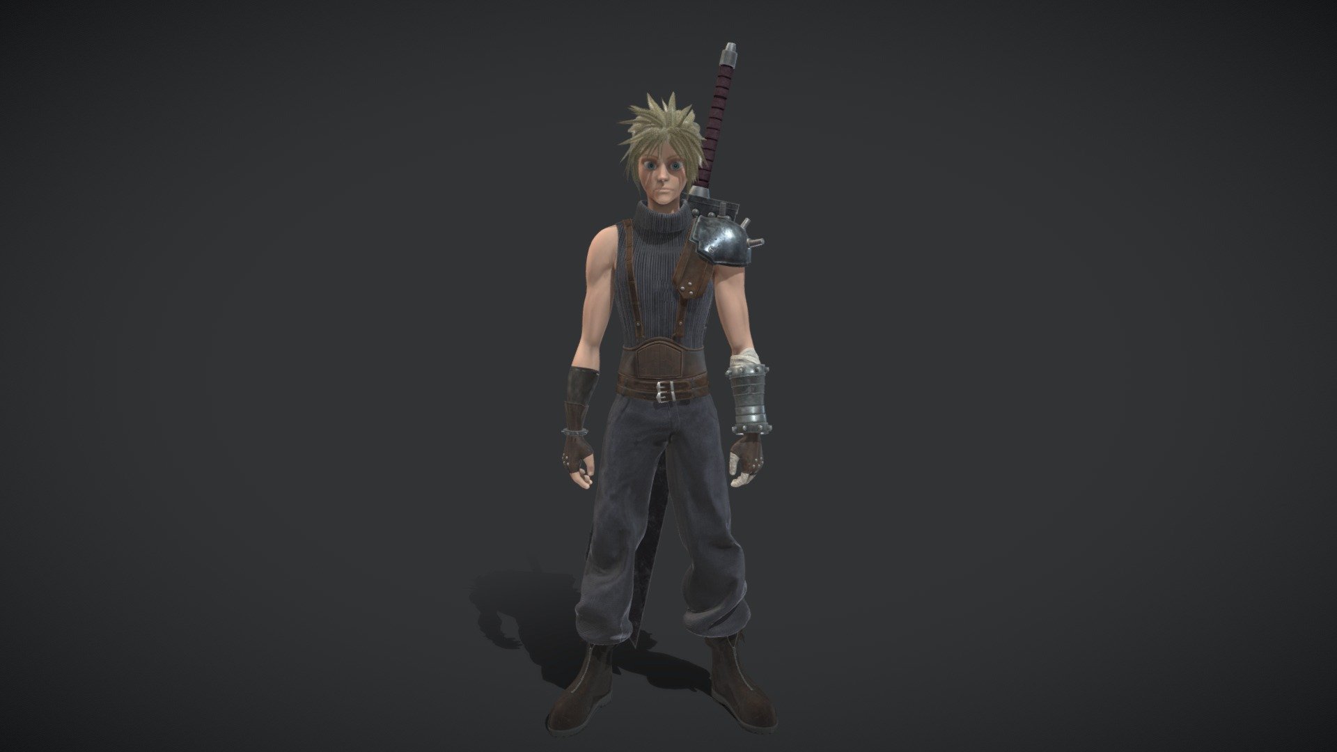 Cloud Strife Final Fantasy VII Cartoon - 3D model by Sandchild Aly ...