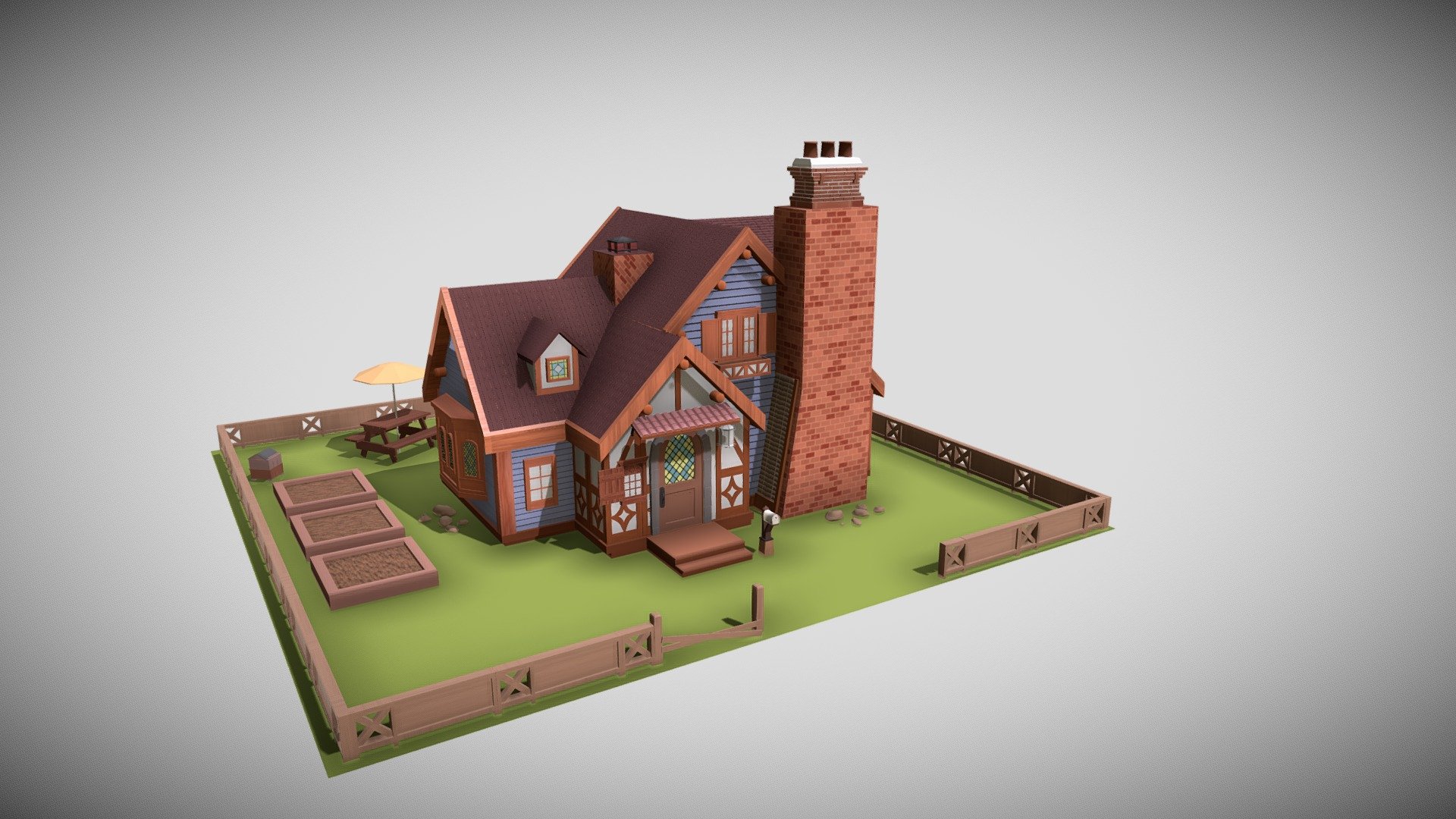 Diorama cozy cottage - 3D model by luccianakyz [59ba70e] - Sketchfab
