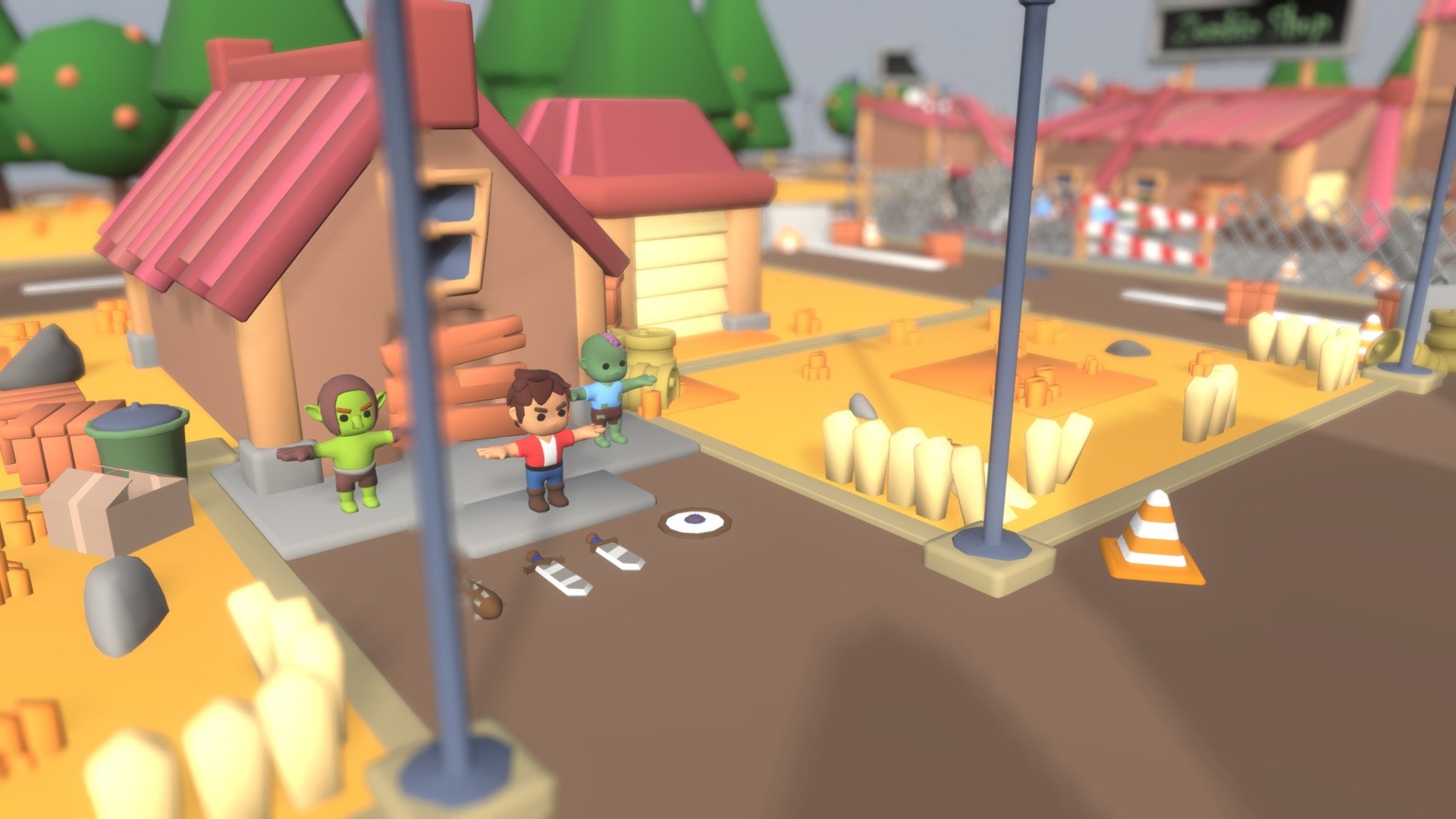 Mobile Game Low Poly Zombie Pack Scane Free - Download Free 3D model by ...