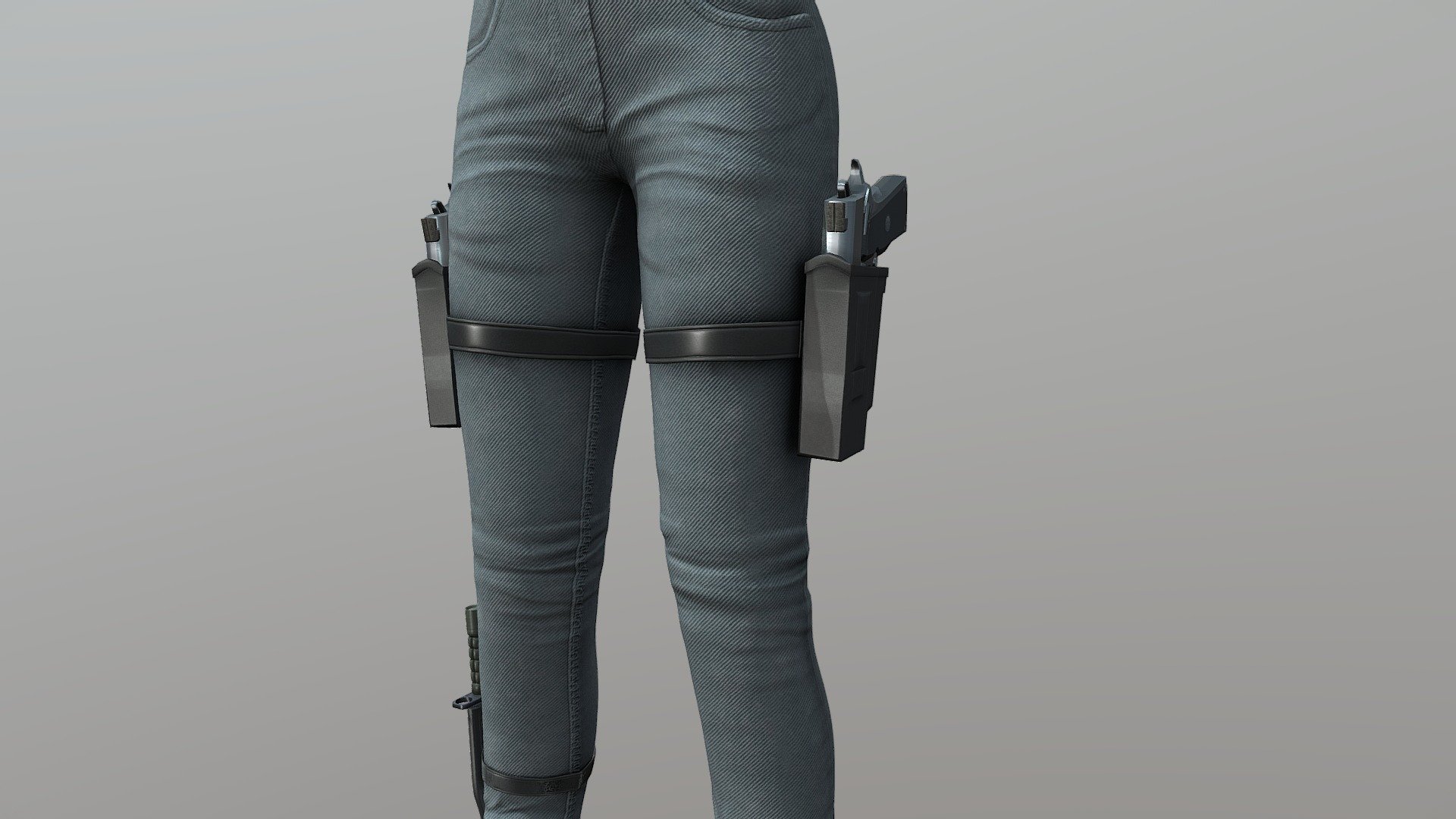 Female Combat Denim Pants - Buy Royalty Free 3D model by 3dia [59c85cc ...