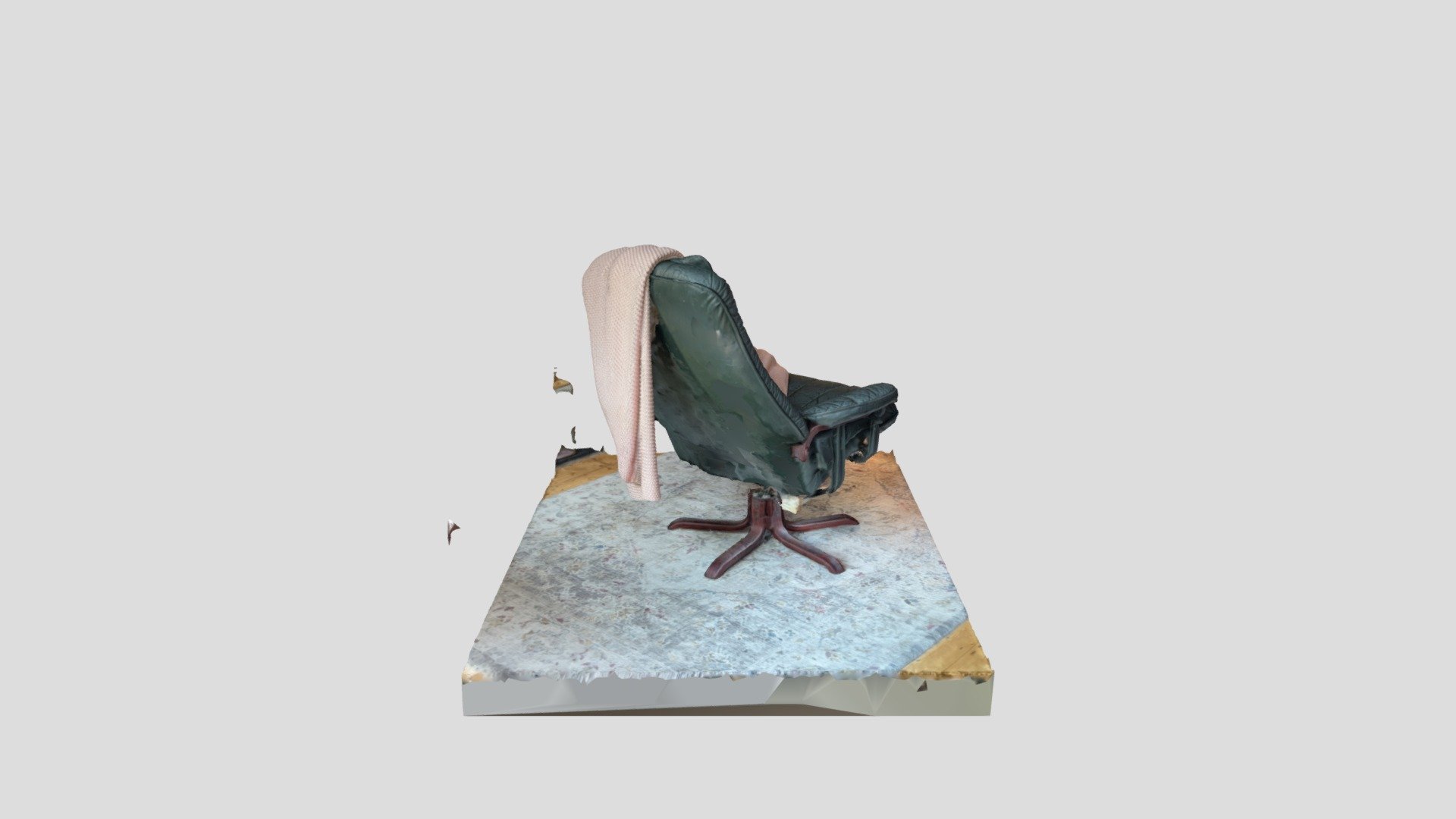 Vintage Recliner With Draped Blanket - Download Free 3D model by Thomas ...