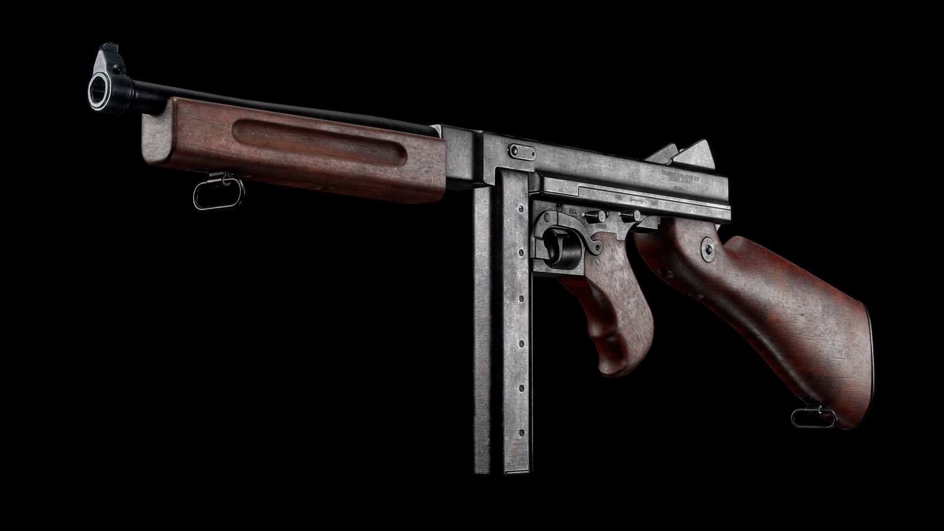 Thompson M1a1 - 3D model by Mindev [59d350b] - Sketchfab