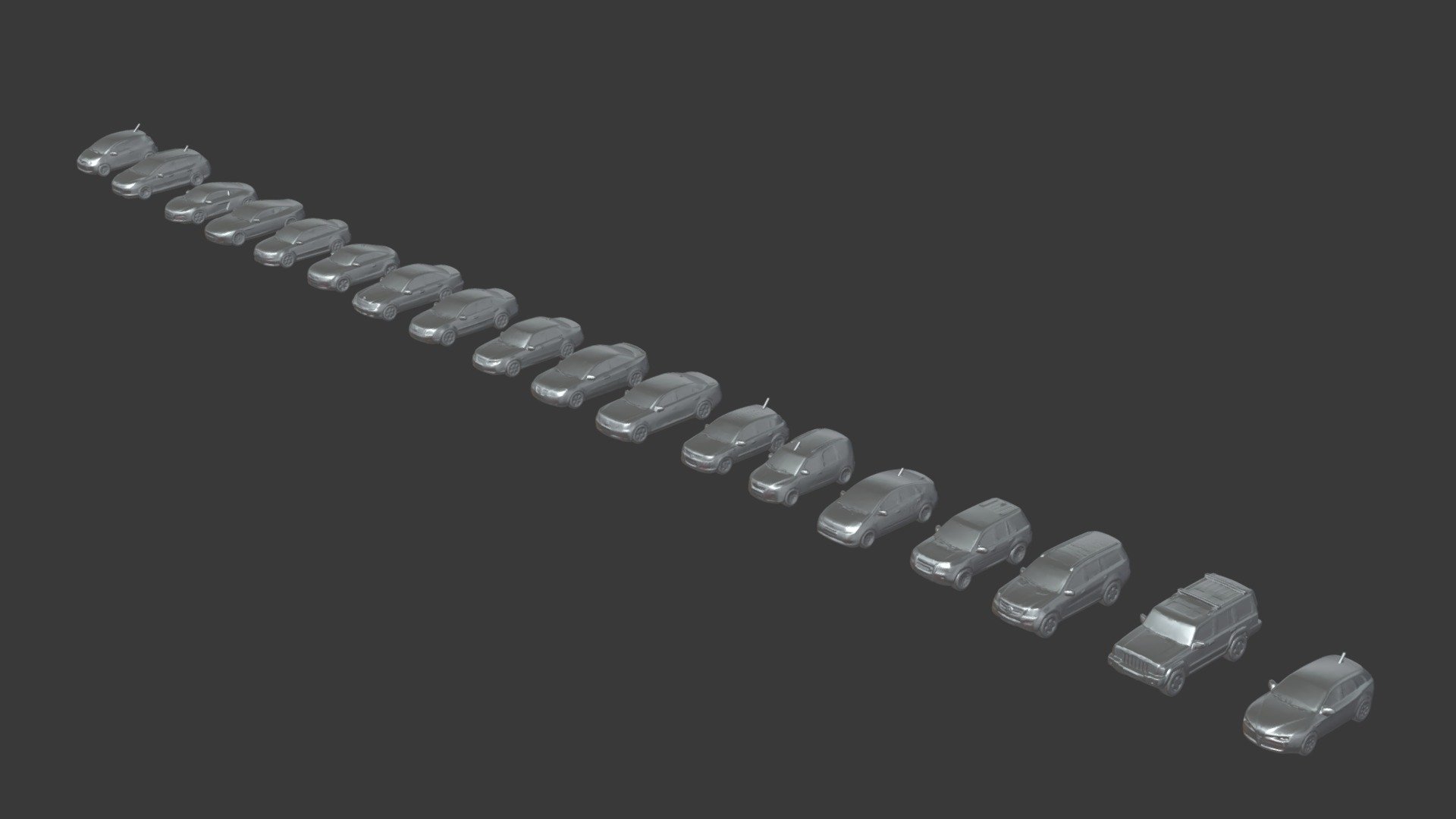 Scale 300 Car Collection [3d print ready] - 3D model by Designs Forge ...