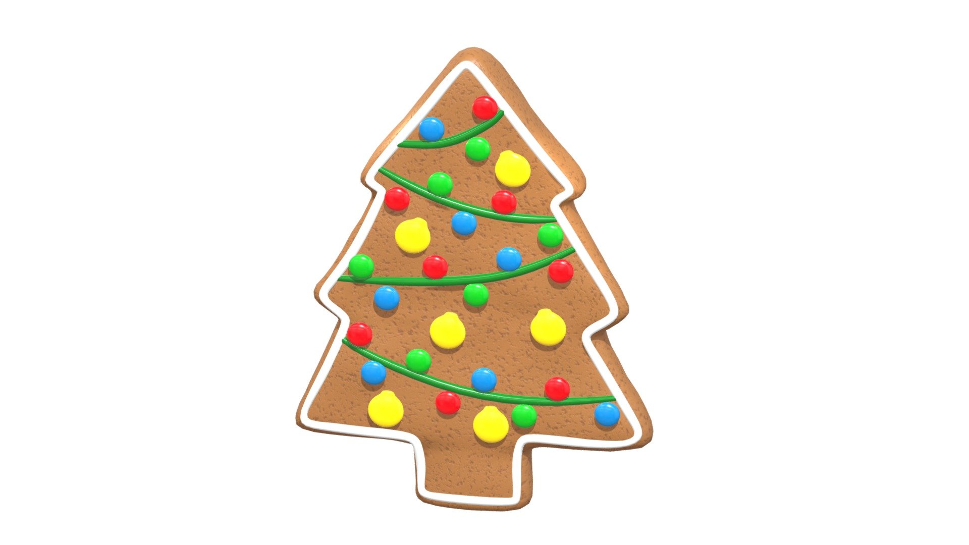 Christmas Tree Gingerbread Cookie Arbol Navidad - Buy Royalty Free 3D ...