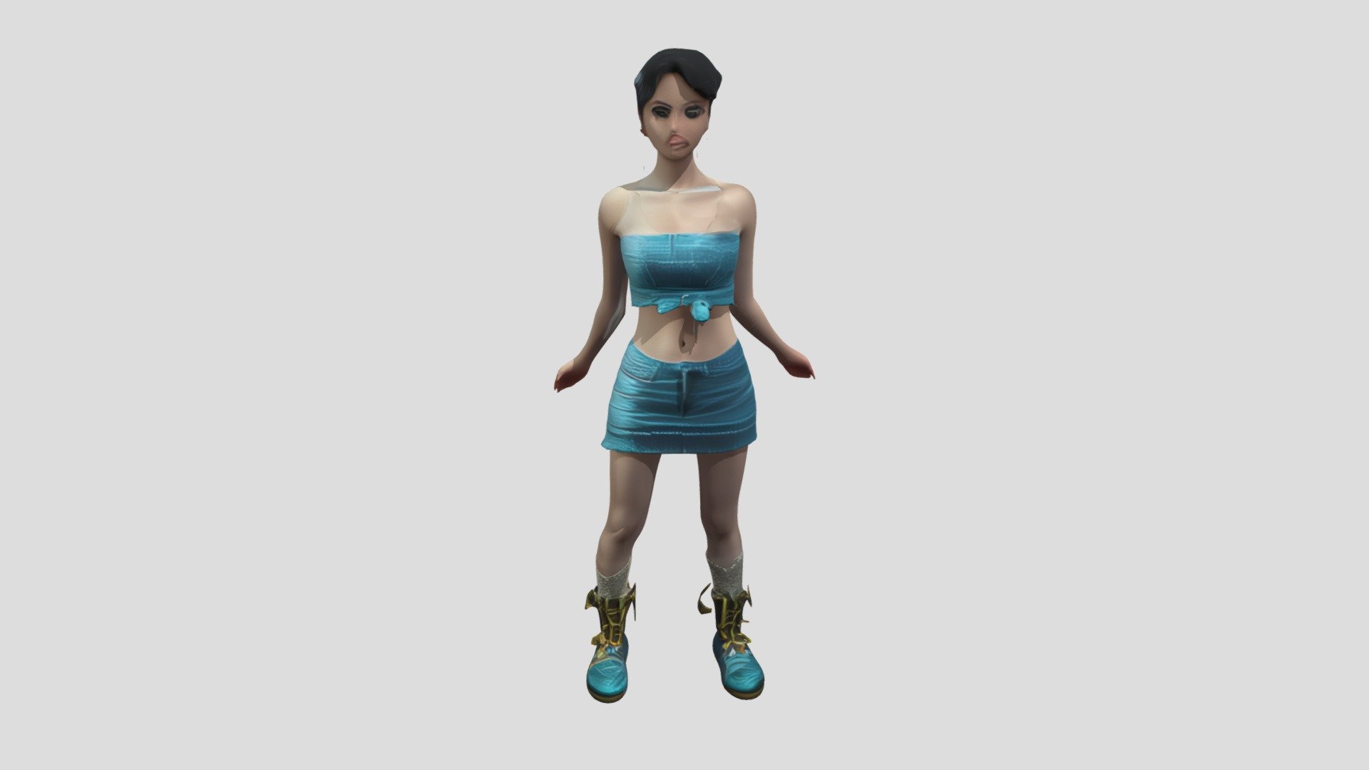 stylish figure in blue attire - 3D model by superherolang88 [59fc37c ...