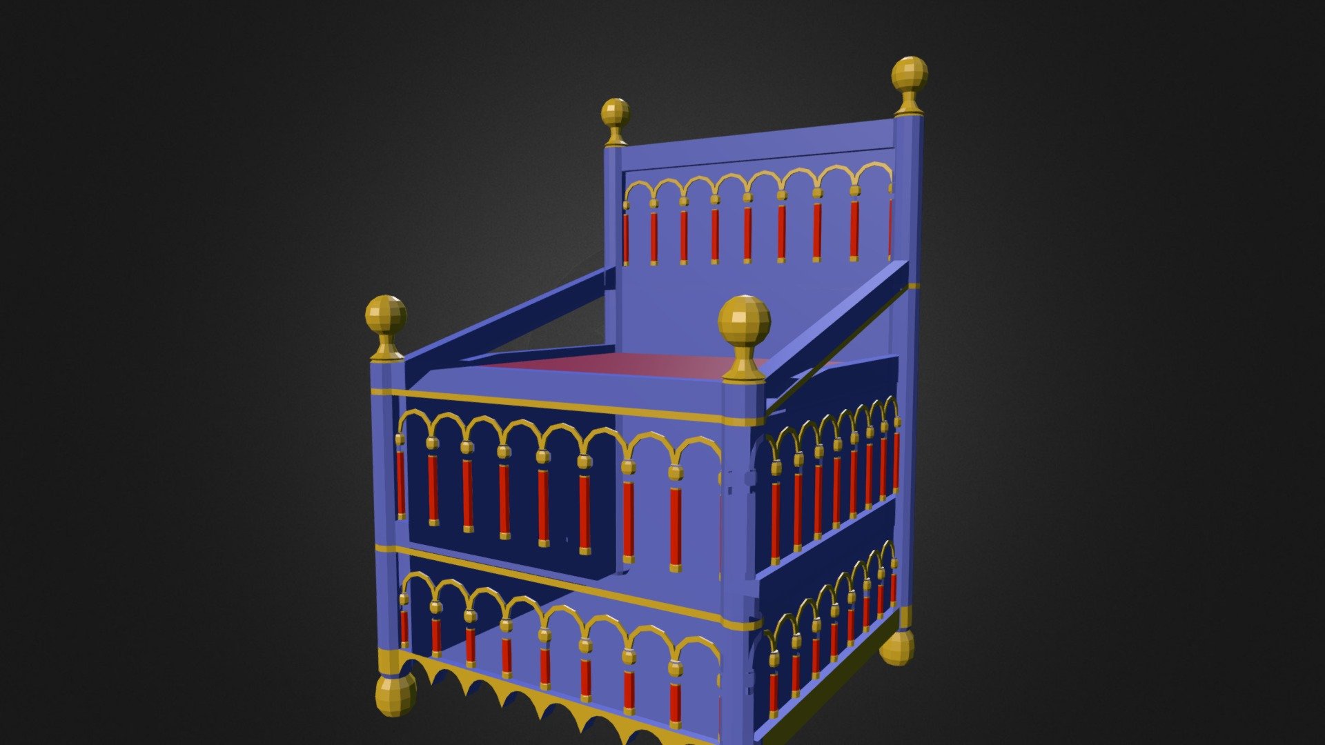 Trone Roi - 3D model by wawa [5RSxwCj] - Sketchfab