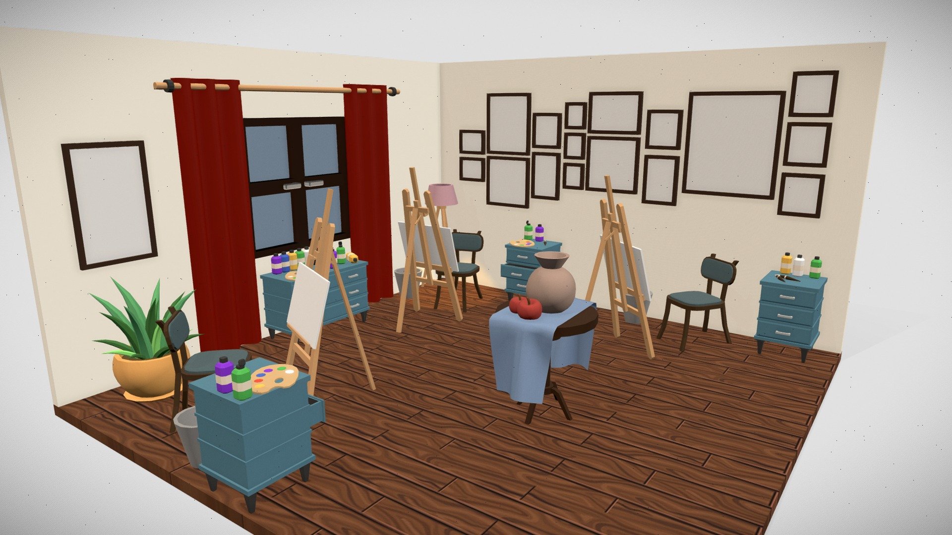 Art studio - Download Free 3D model by elifbasa [5a007d6] - Sketchfab