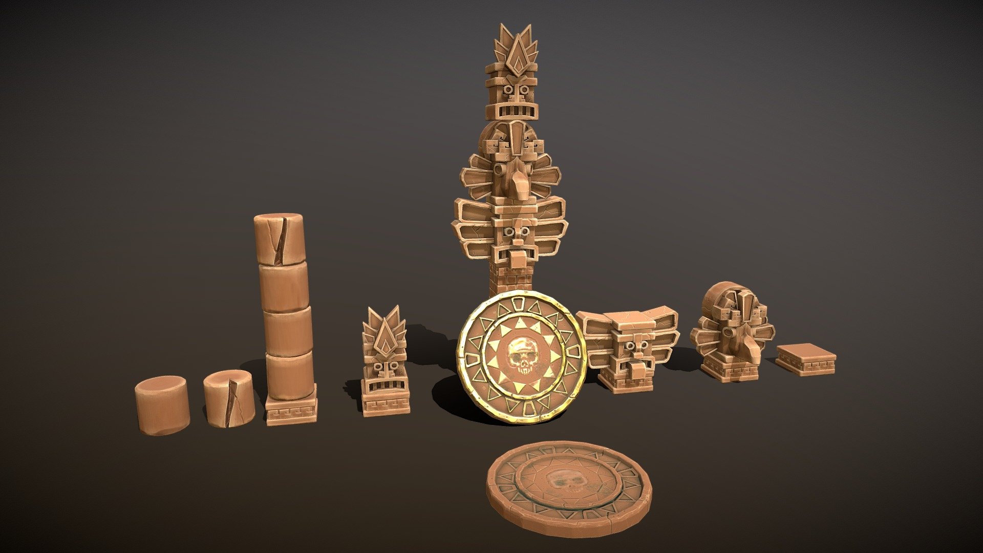 Aztec Maya Mesoamerican Stylized Game Asset - Buy Royalty Free 3D model ...