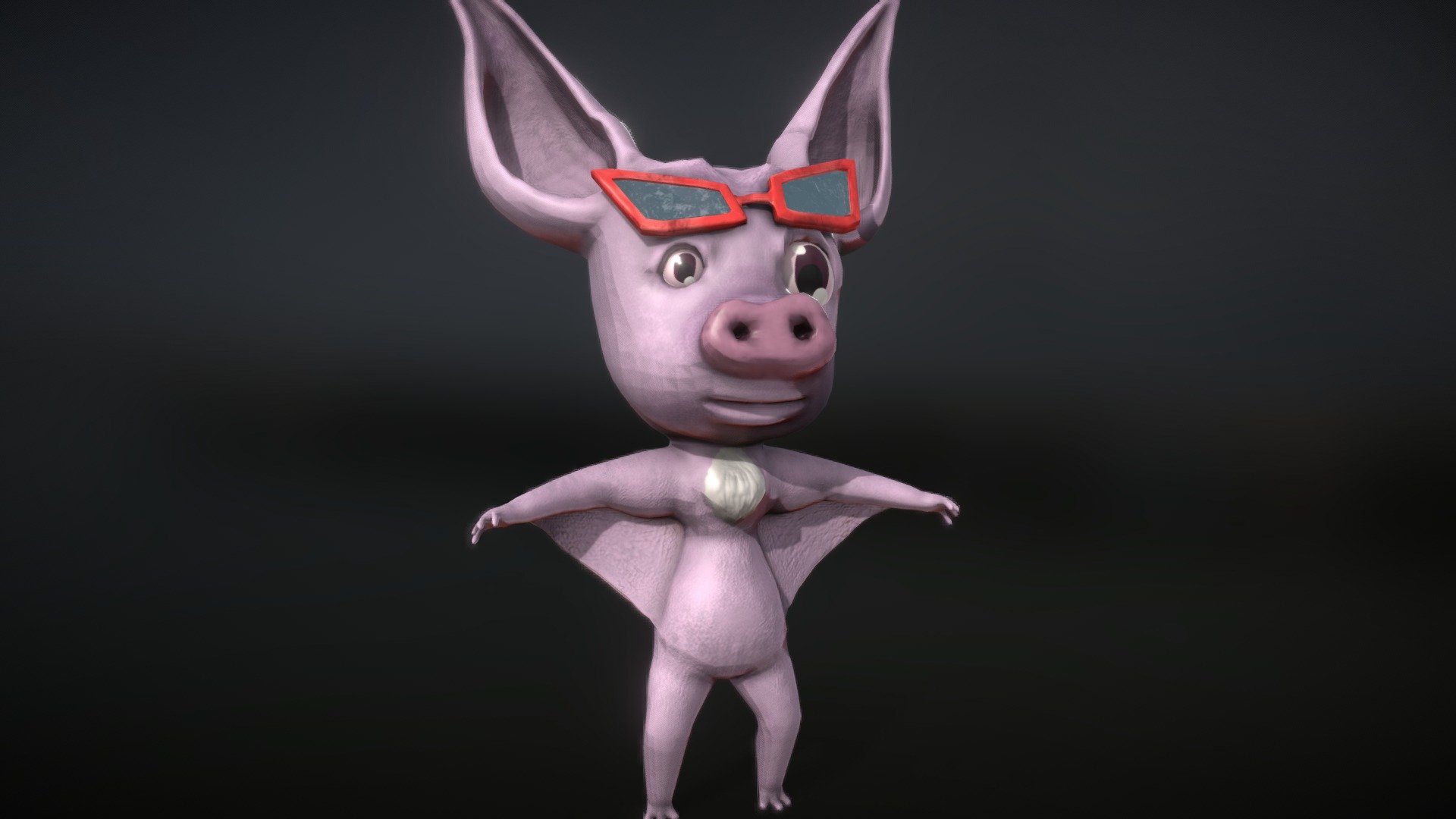 lazy pig bat - 3D model by 星澄 XC (@Chen0503) [5a0b373] - Sketchfab